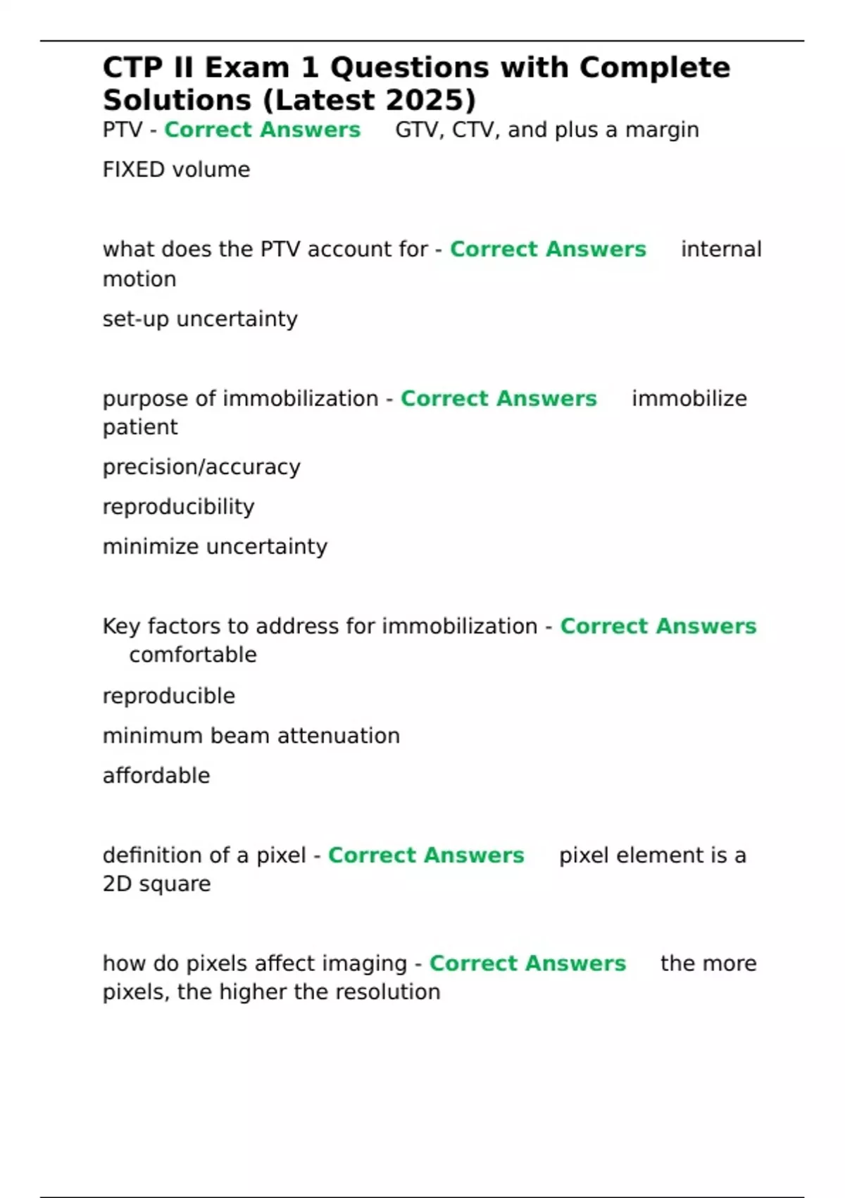 CTP II Exam 1 Questions with Complete Solutions (Latest 2025). - CTP 1 ...
