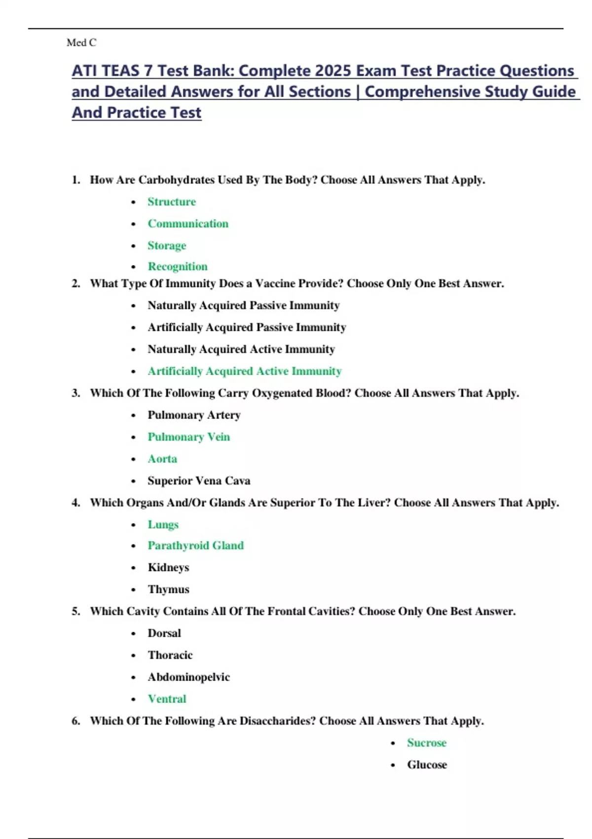 ATI TEAS 7 Test Bank: Complete 2025 Exam Test Practice Questions and ...