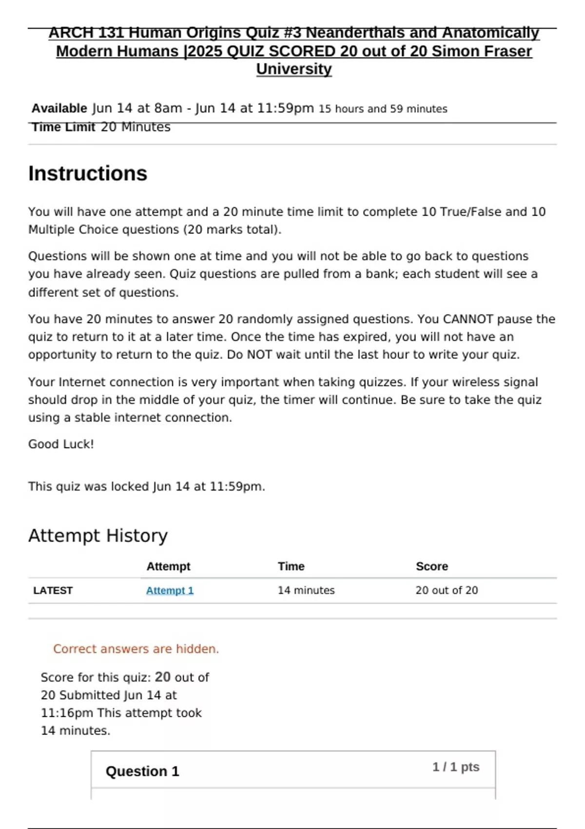 ARCH 131 Human Origins Quiz #3 Neanderthals and Anatomically Modern ...