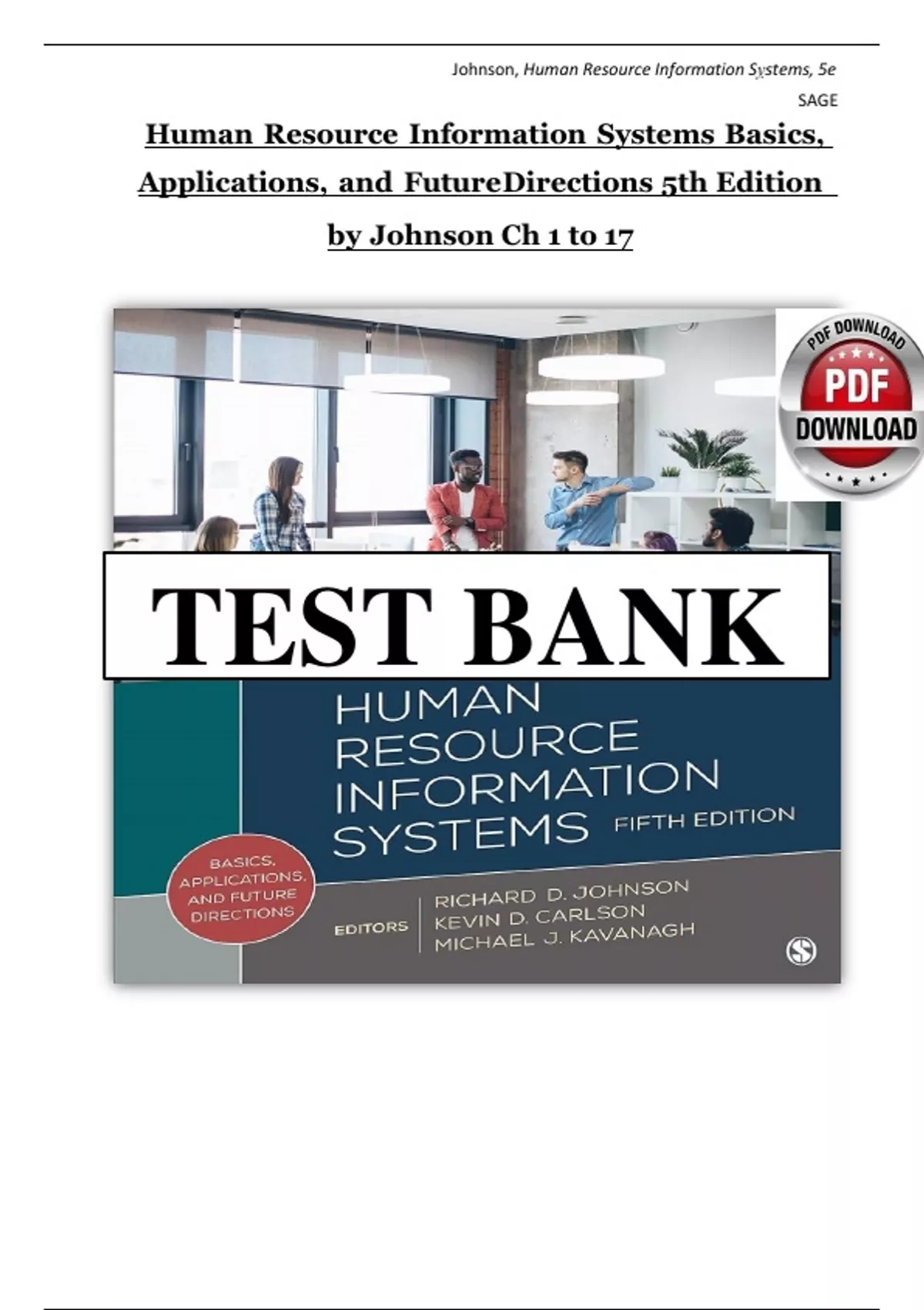 TEST BANK for Human Resource Information Systems Basics Applications ...