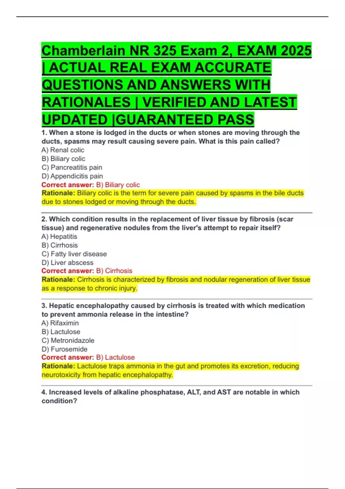 Chamberlain NR 325 Exam 2, EXAM 2025 | ACTUAL REAL EXAM ACCURATE ...