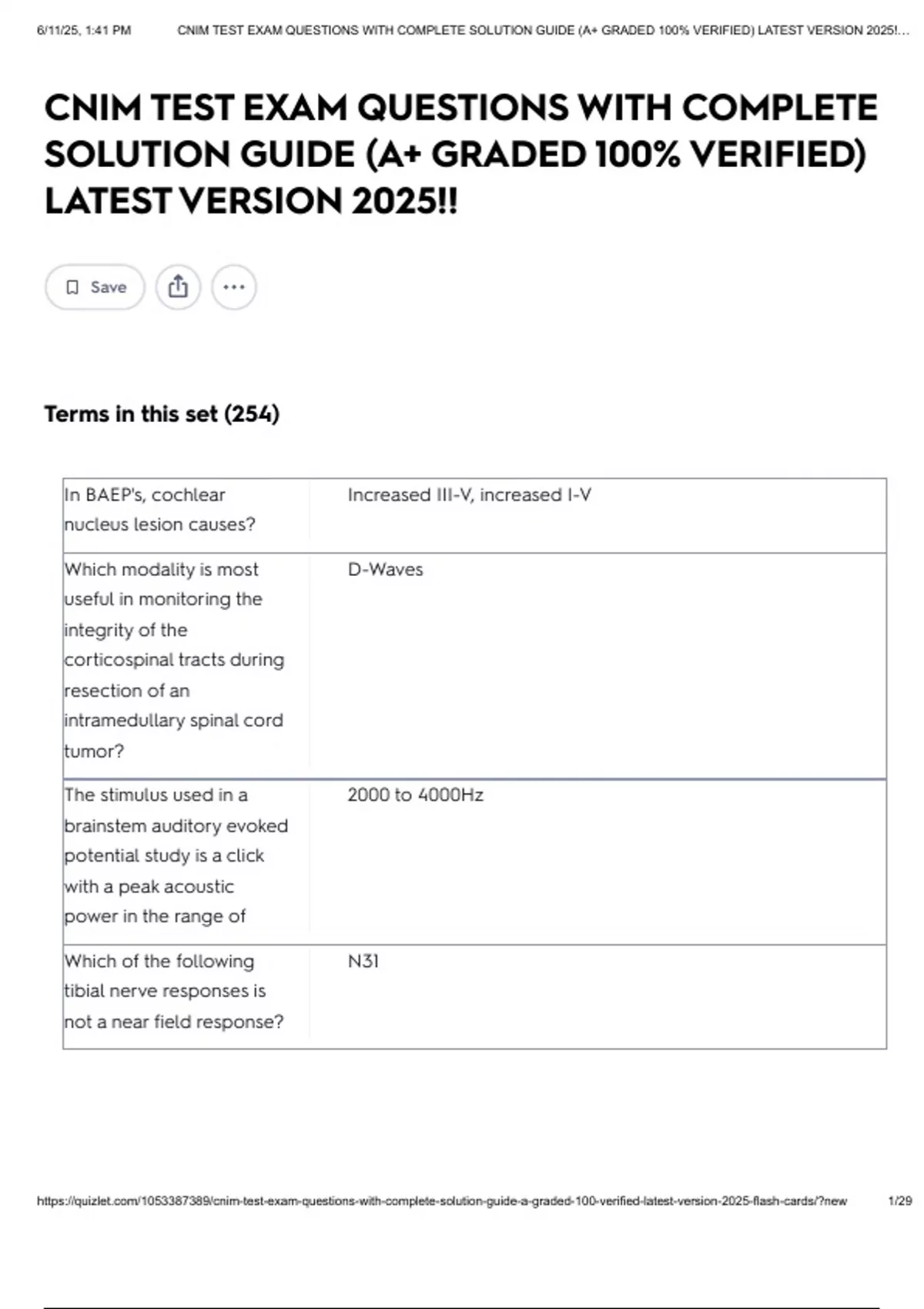 CNIM TEST EXAM QUESTIONS WITH COMPLETE SOLUTION GUIDE (A+ GRADED 100% ...