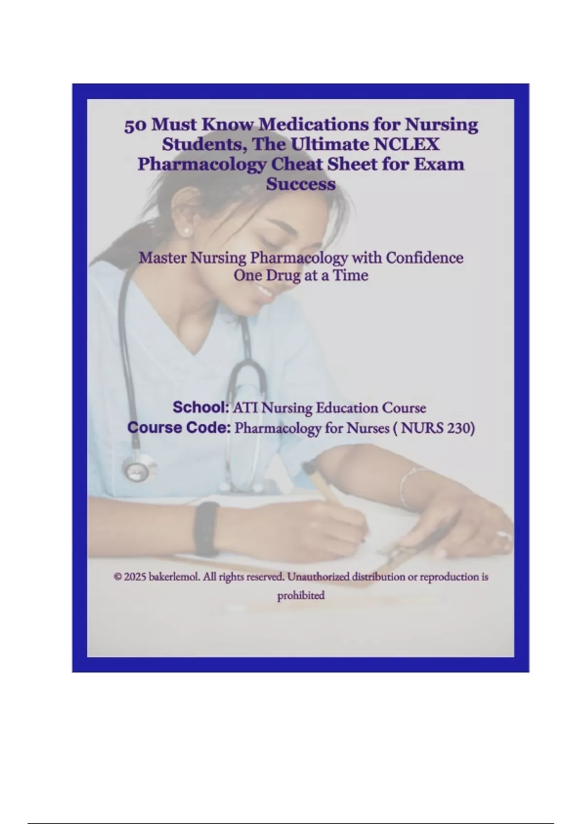 Summary 50 Must-Know Medications for Nursing Students: The Ultimate ...
