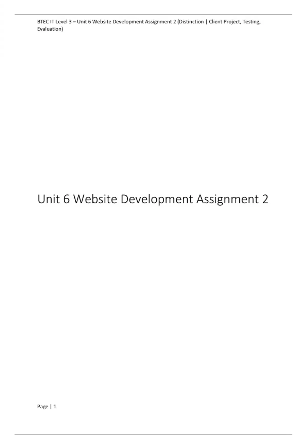 BTEC IT Level 3 – Unit 6 Website Development Assignment 2 (Distinction | Hot Beans Web, Client ...