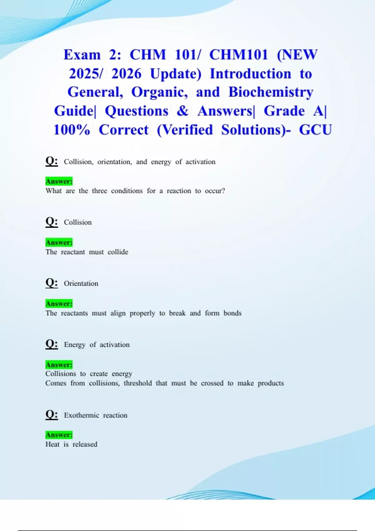 Exam 2: CHM 101/ CHM101 (NEW 2025/ 2026 Update) Introduction to General ...