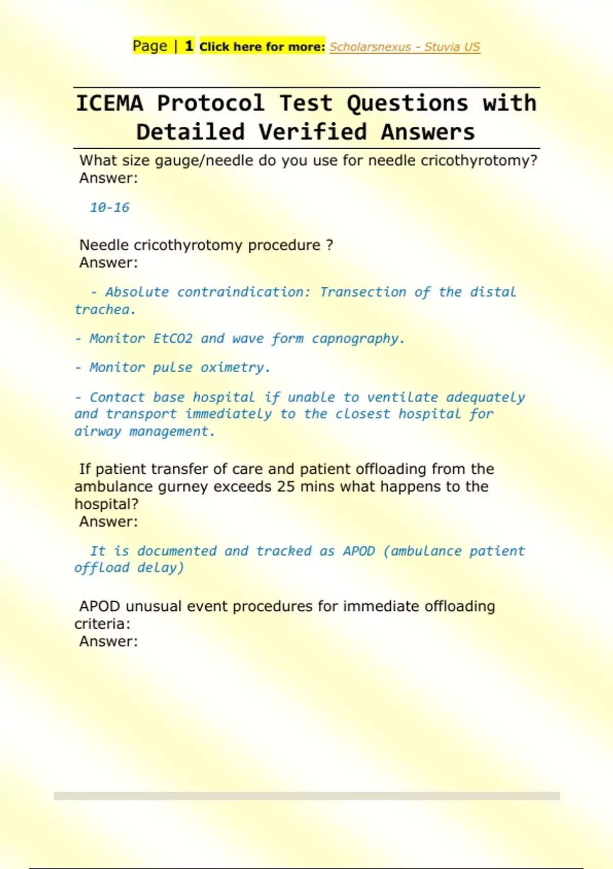 ICEMA Protocol Test Questions with Detailed Verified Answers - ICEMA ...