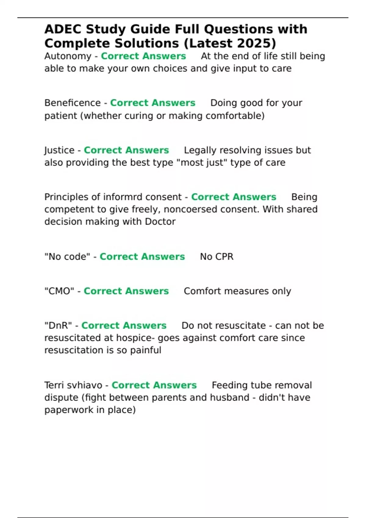 ADEC Study Guide Full Questions with Complete Solutions (Latest 2025 ...