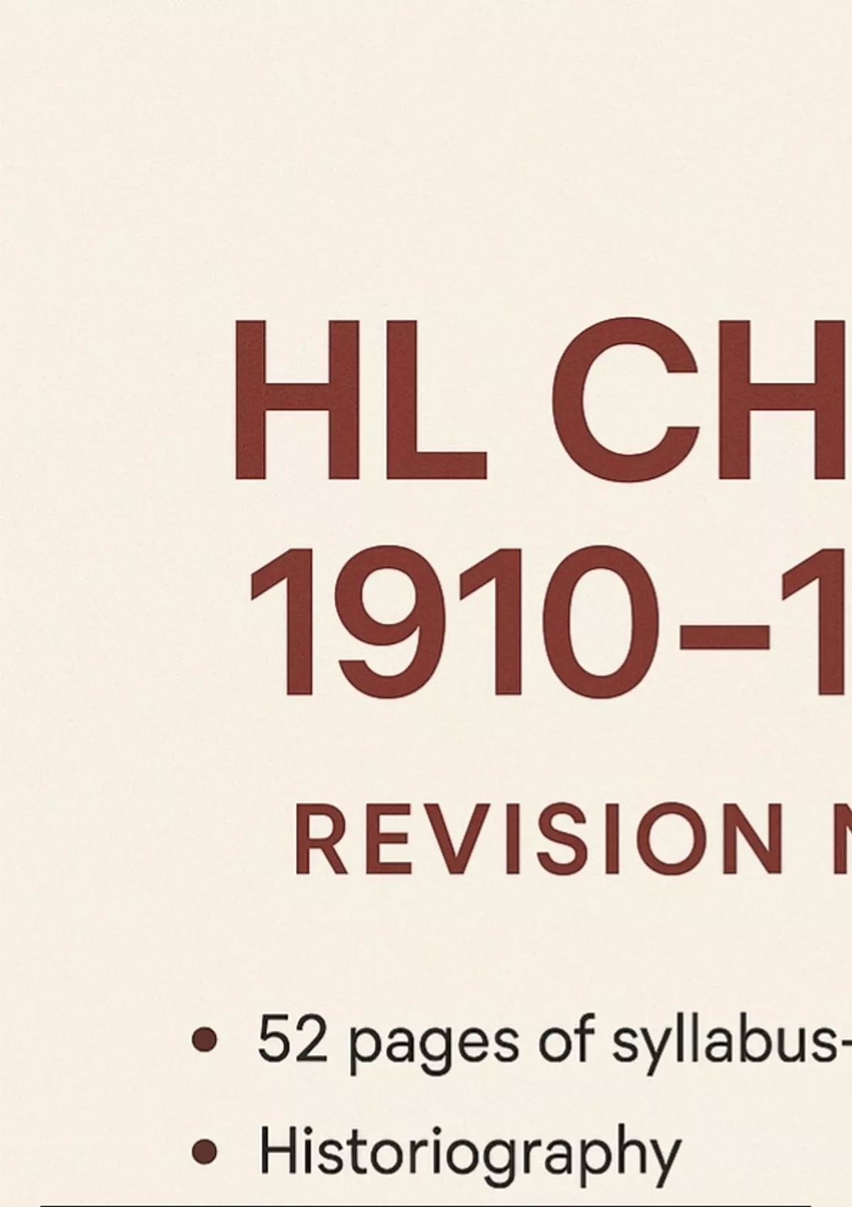 Summary IB HL History Mega-Guide (China • Korea/Taiwan | 320 + pages ...