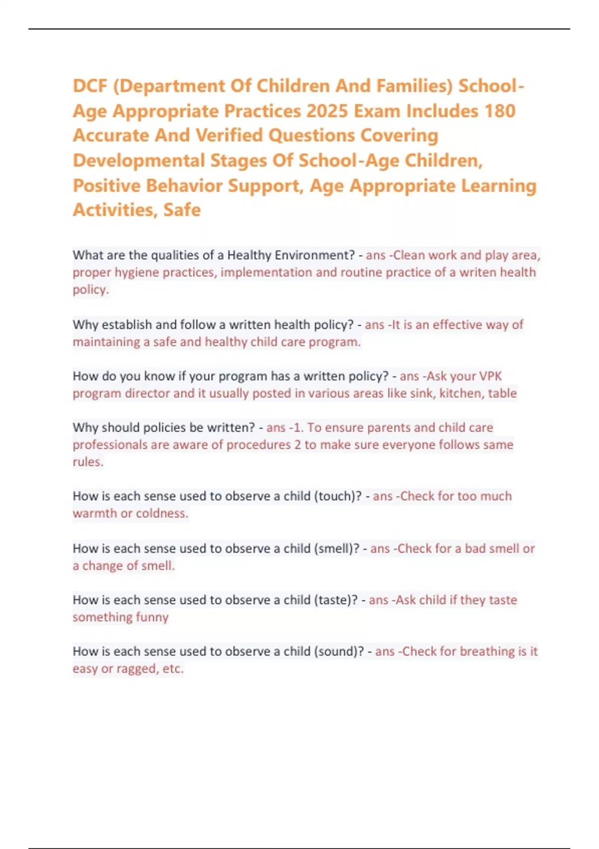 DCF (Department Of Children And Families) SchoolAge Appropriate ...