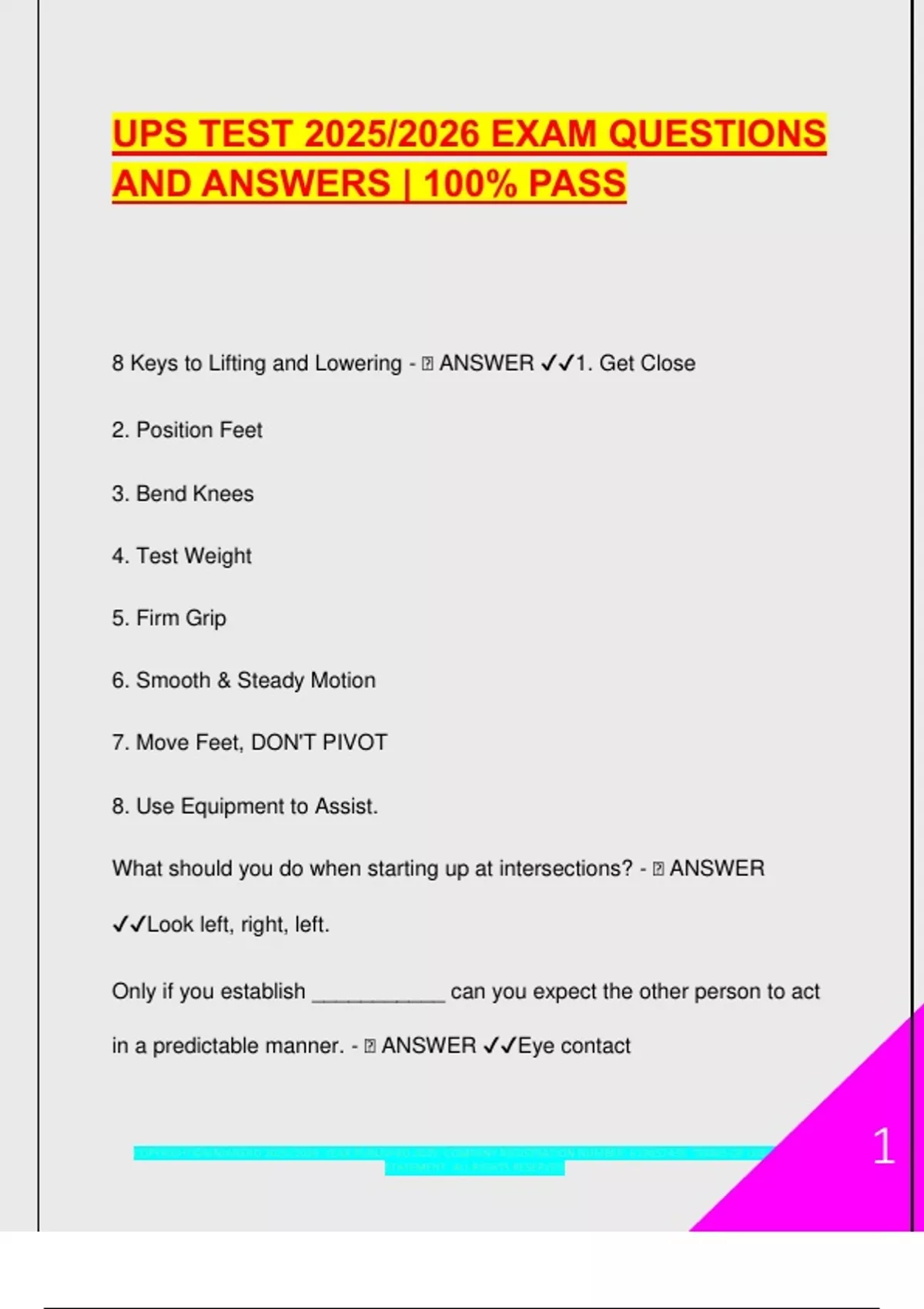 UPS Test – Academic Year 2025/2026 – Verified Exam Questions and Safety ...