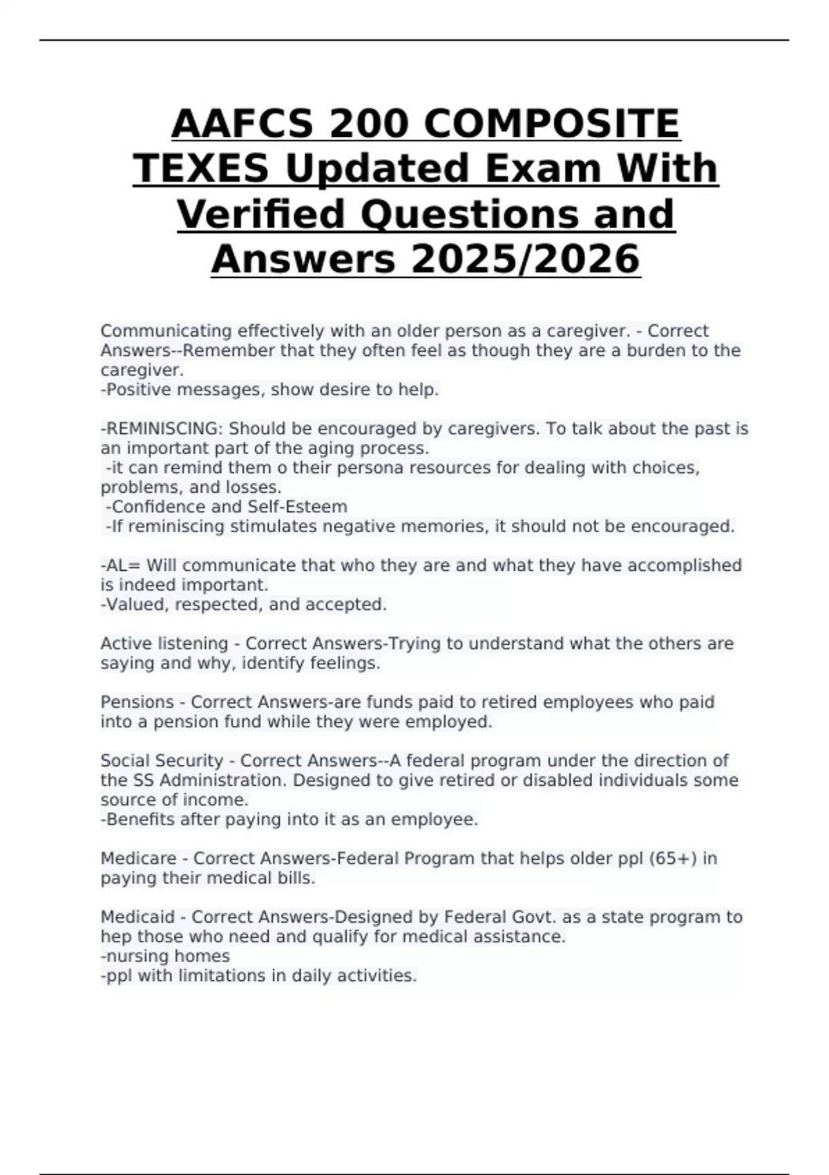 AAFCS 200 Composite TEXES – 2025/2026 – Updated Exam with Verified ...