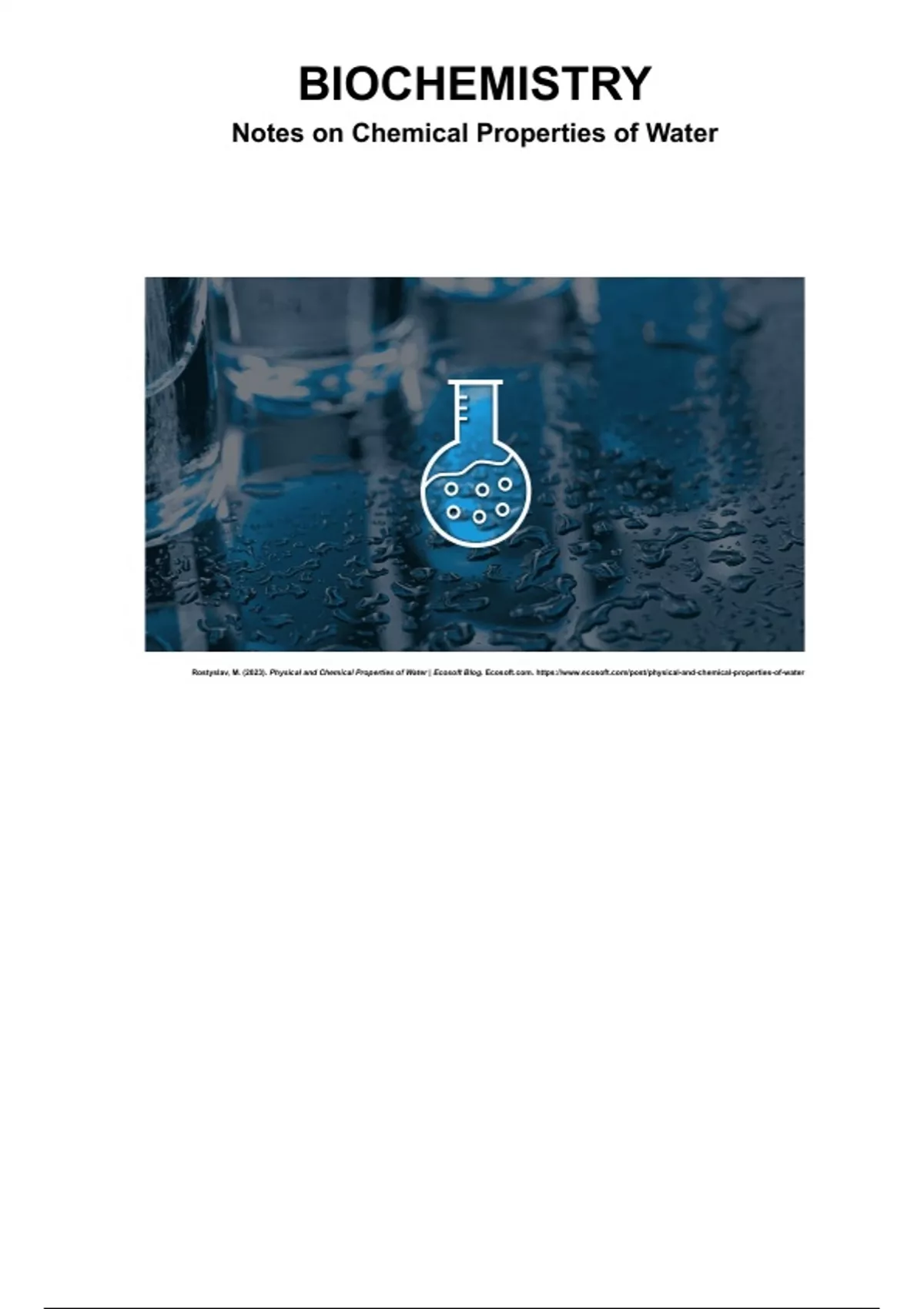 Biochemistry – Properties of Water (Part 1), 1st Semester, Complete ...