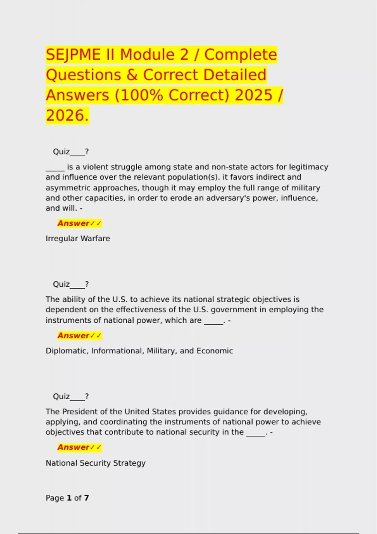 SEJPME II Module 2 / Complete Questions & Correct Detailed Answers (100 ...