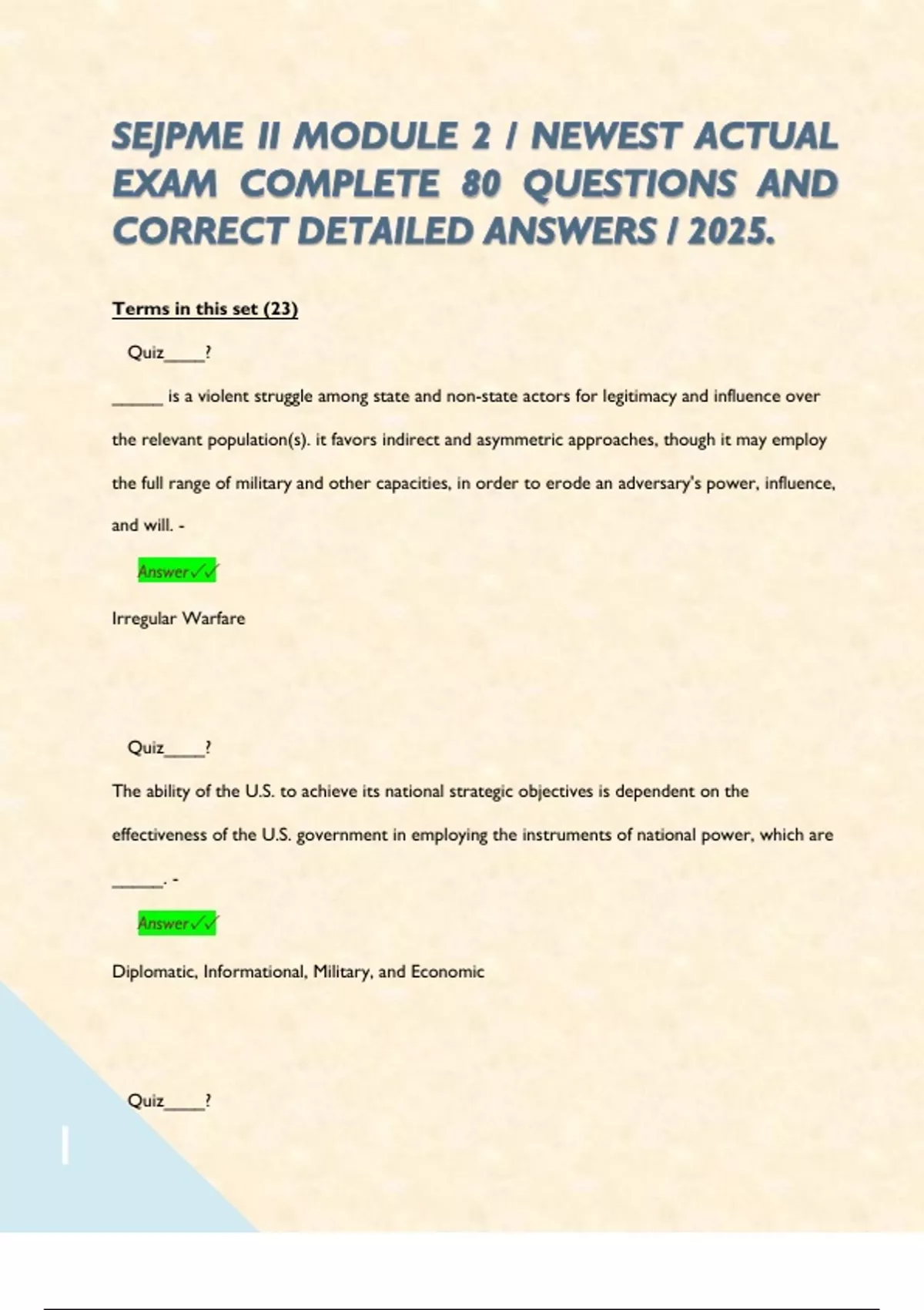 SEJPME II MODULE 2 / NEWEST ACTUAL EXAM COMPLETE 80 QUESTIONS AND ...