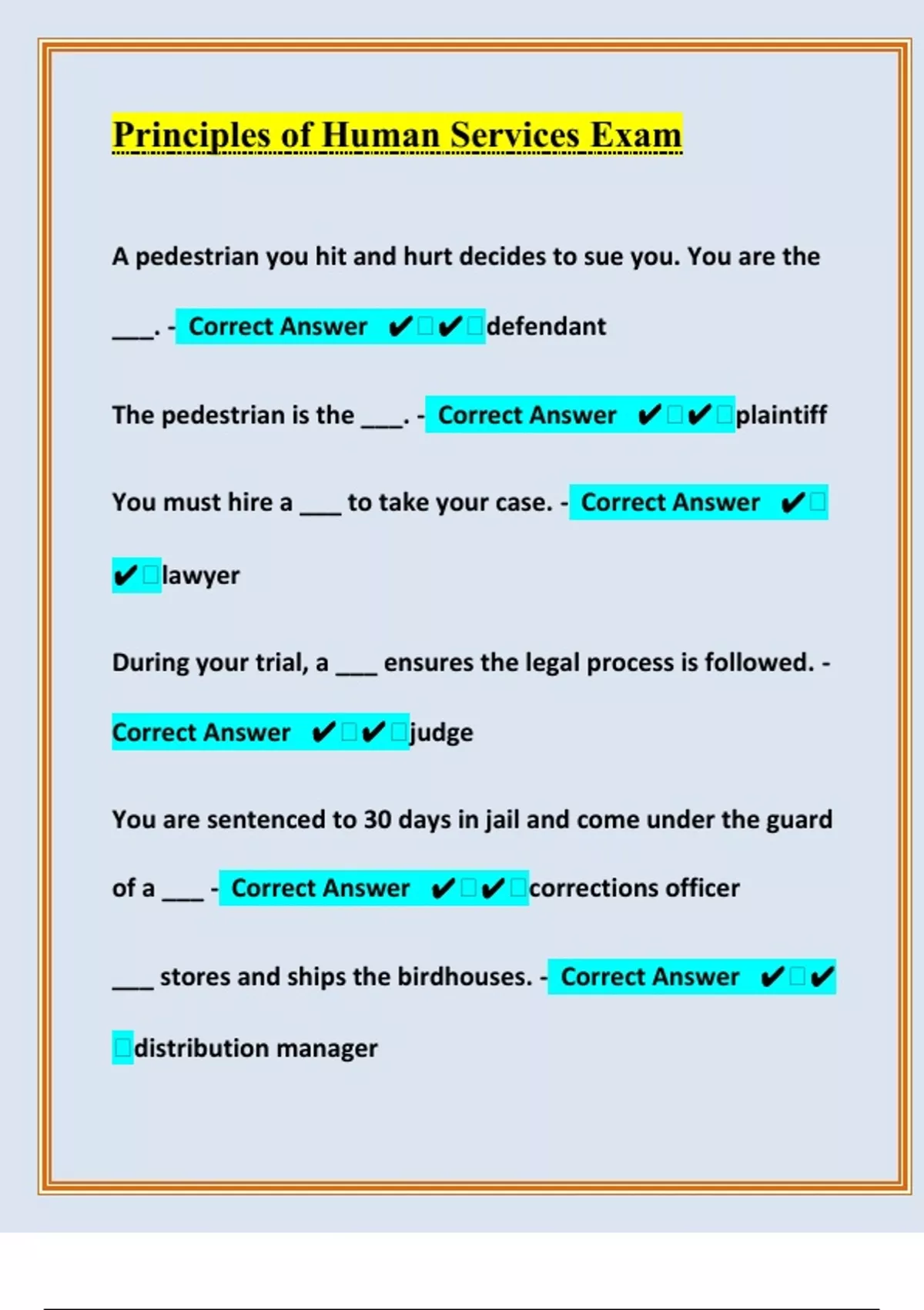 Principles of Human Services Crack the Code: Ultimate Exam Questions ...