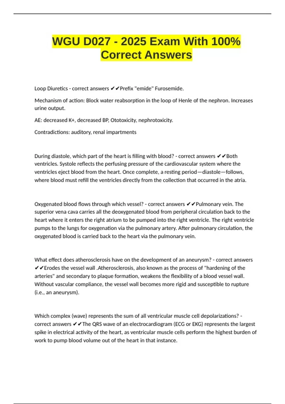 WGU D027 - 2025 Exam With 100% Correct Answers - WGU D027 - 2025 ...