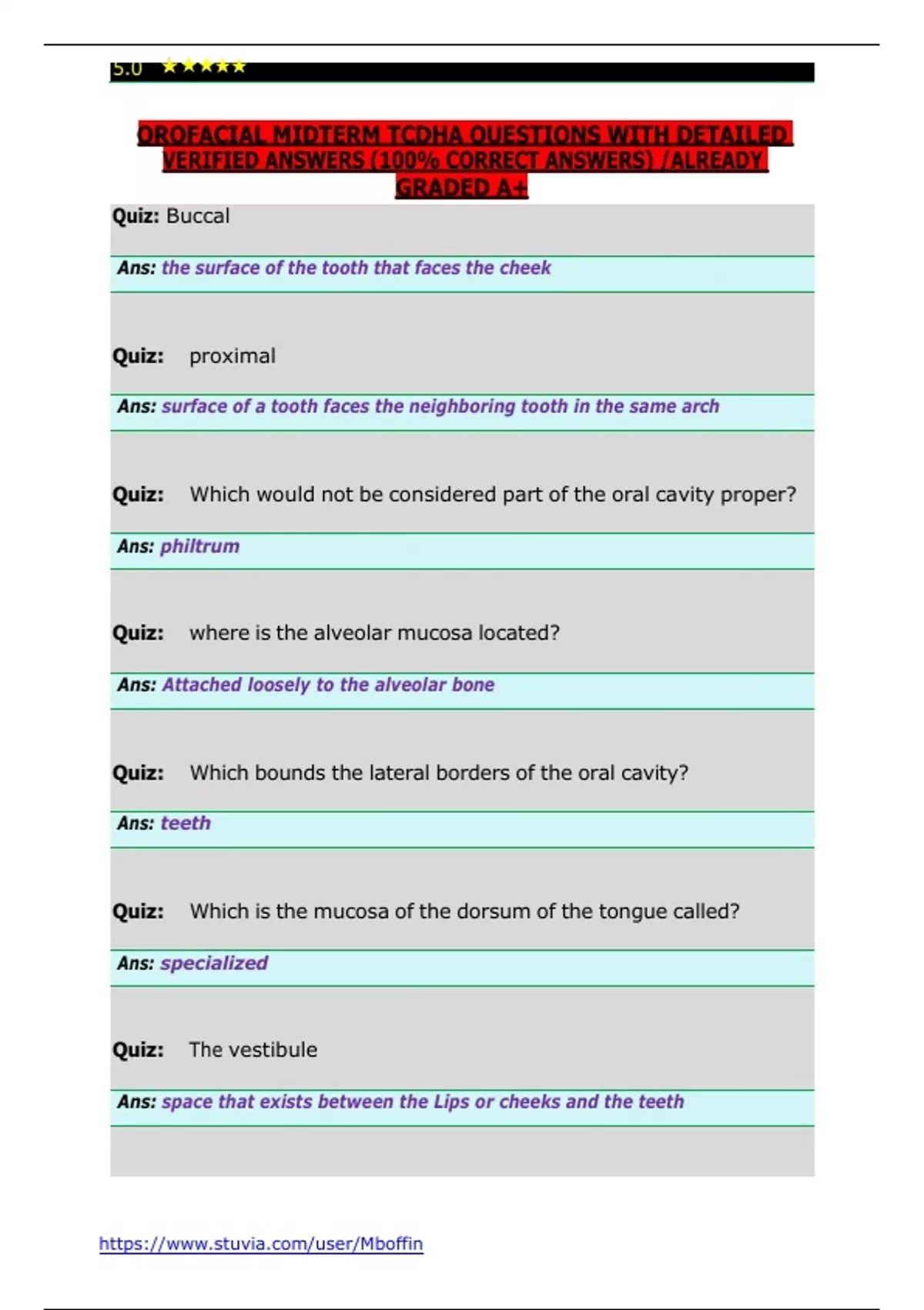 STUDY BUNDLE| OROFACIAL 2 FINAL EXAM| OROFACIAL II - CHAPTER 10 ...