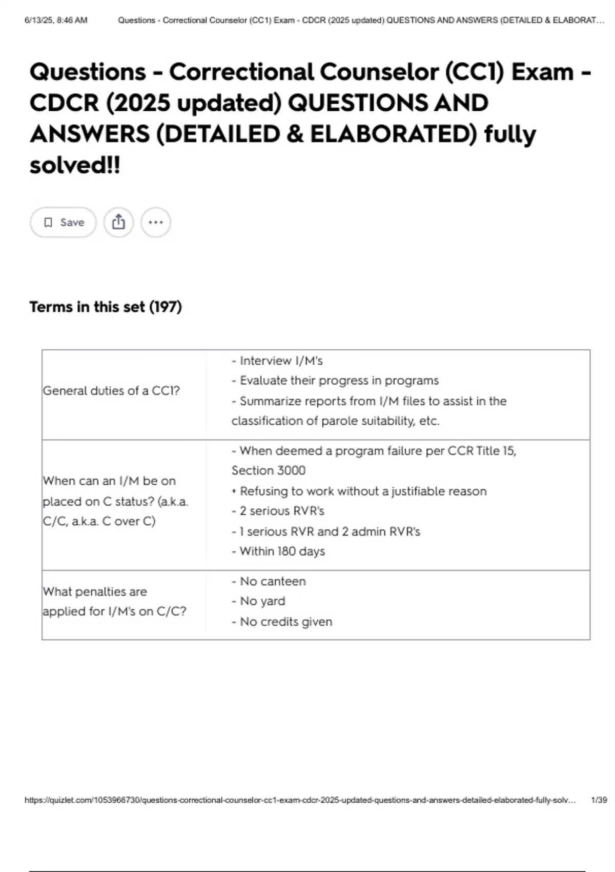 Questions - Correctional Counselor (CC1) Exam - CDCR (2025 updated ...
