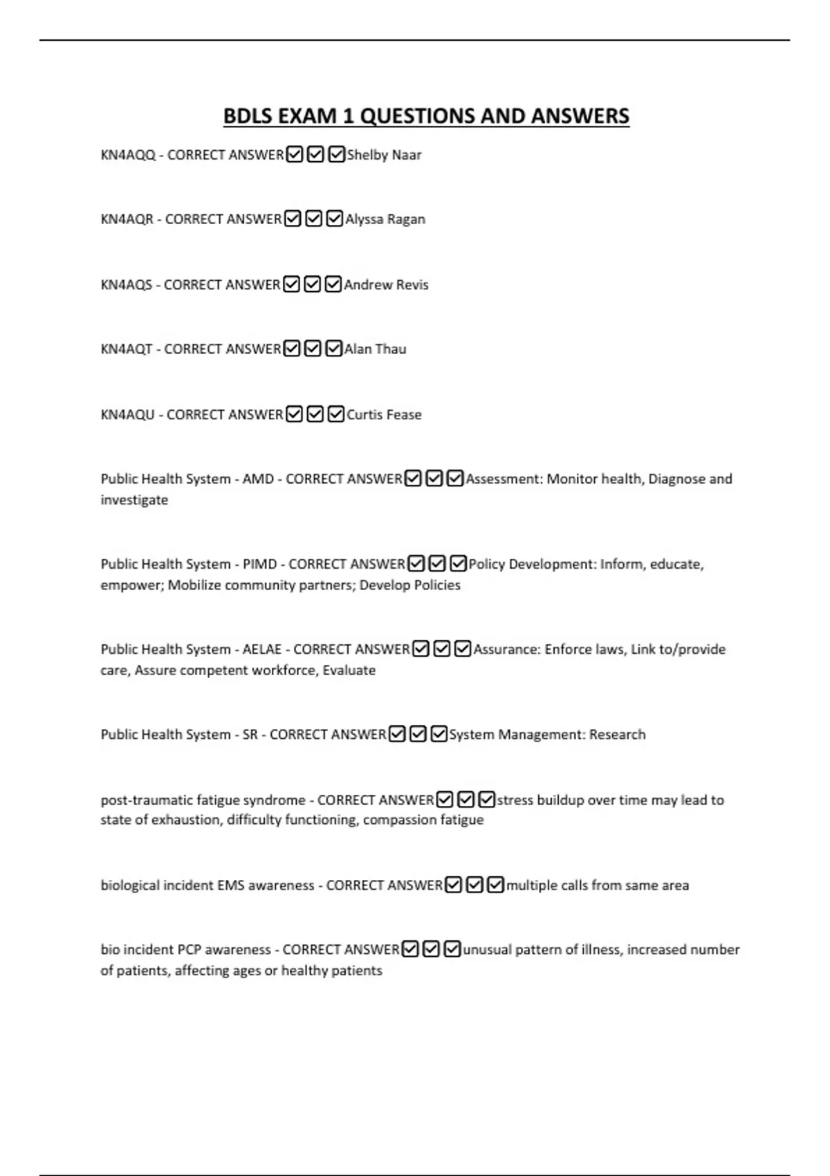 BDLS EXAM 1 QUESTIONS AND ANSWERS - BDLS - Stuvia US