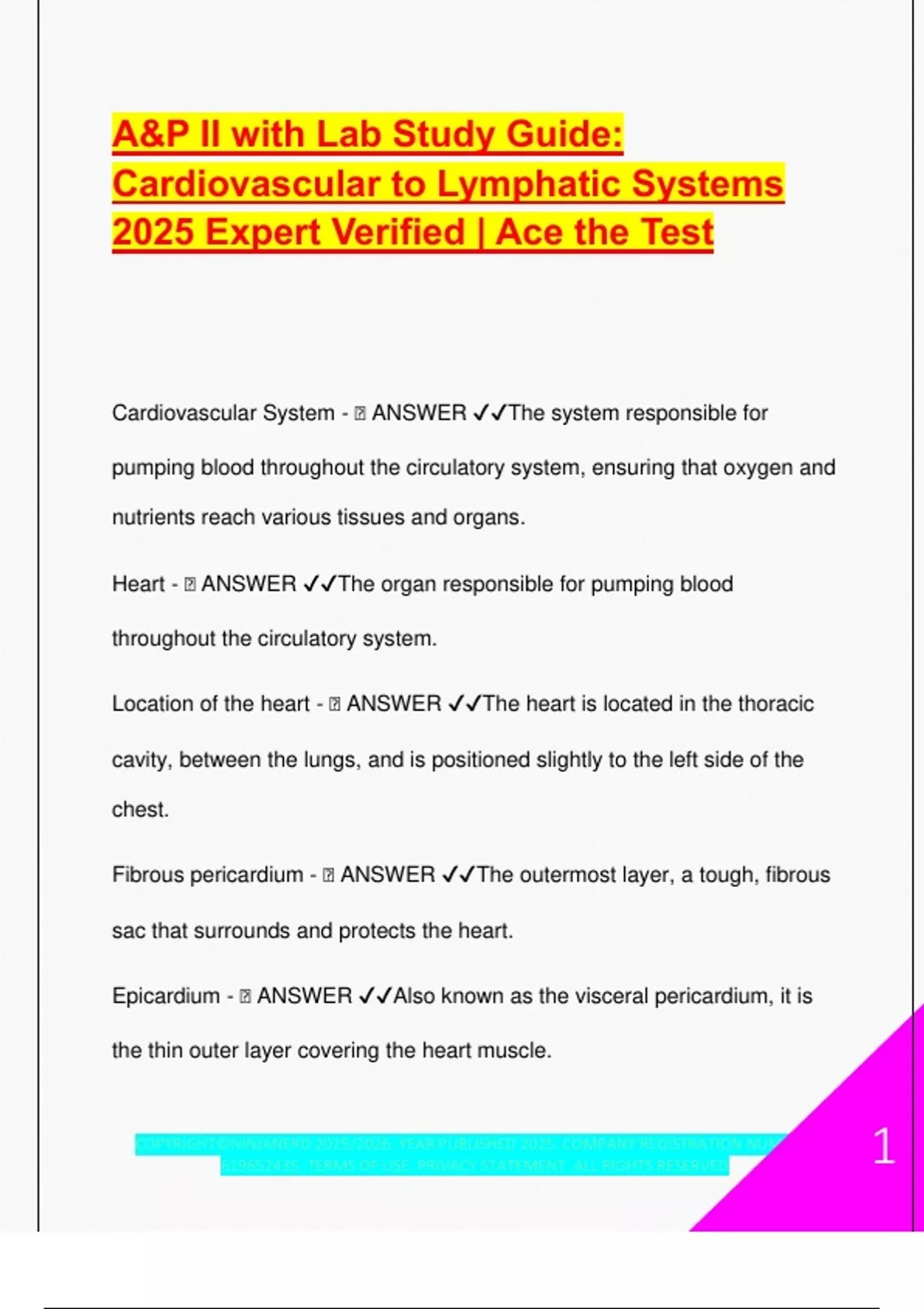 A&P II with Lab – Cardiovascular, Lymphatic & Respiratory Systems ...
