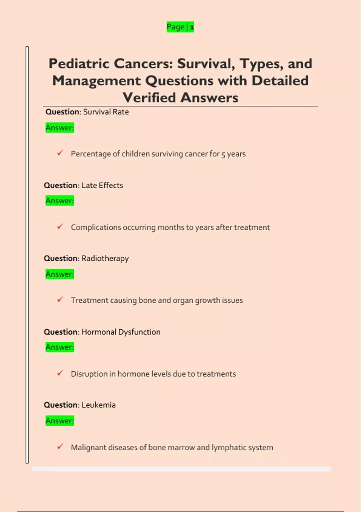 Pediatric Cancers: Survival, Types, and Management Questions with ...
