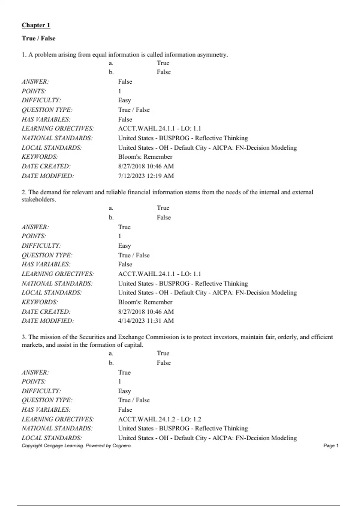 Test Bank, Practice Questions: Intermediate Accounting: Reporting and ...
