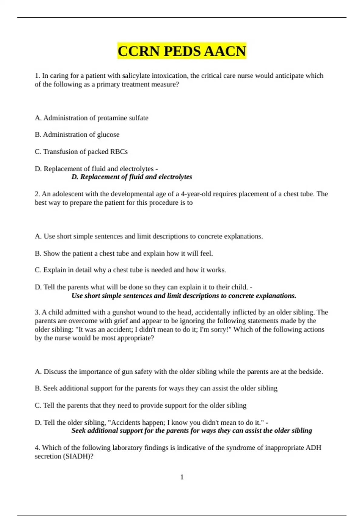 Excel in CCRN PEDS Certification with AACN Resources - CCRN - Stuvia US