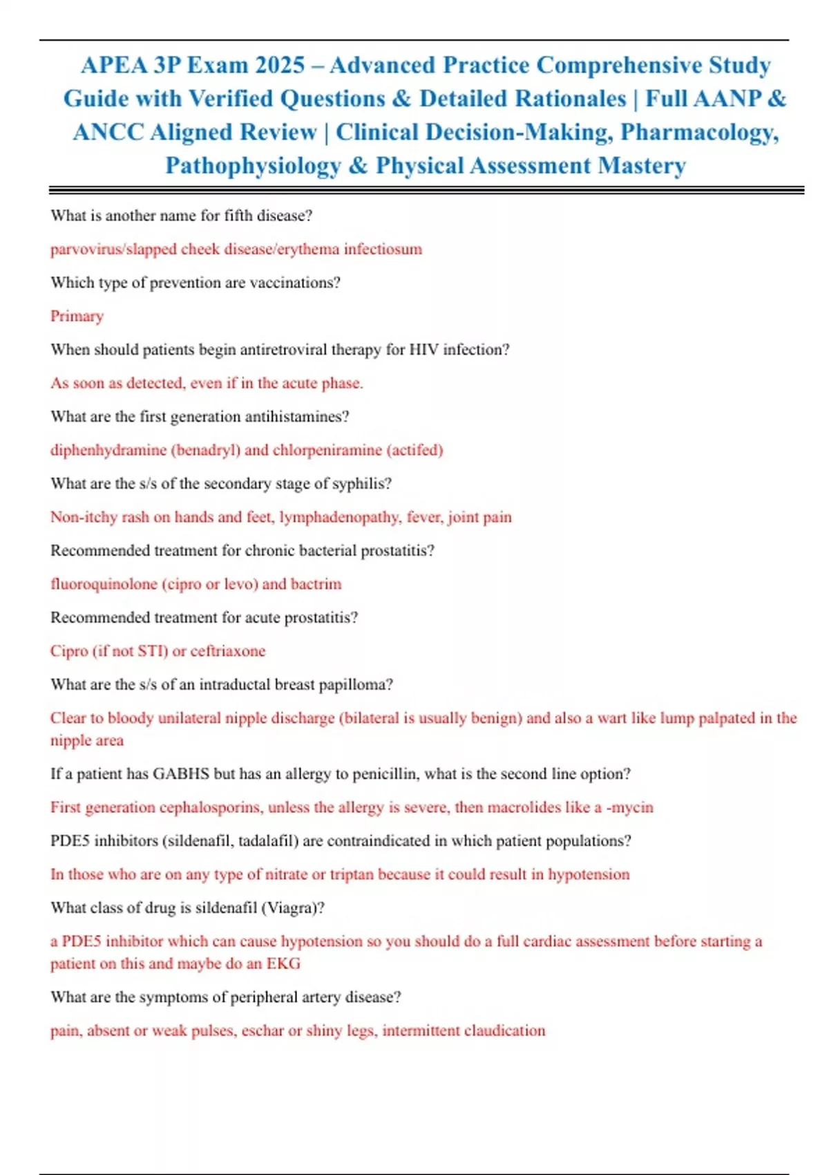 APEA 3P Exam 2025 – Advanced Practice Comprehensive Study Guide with ...