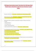 Michigan Real Estate Exam | Test Bank with Correct Answers | Latest ...