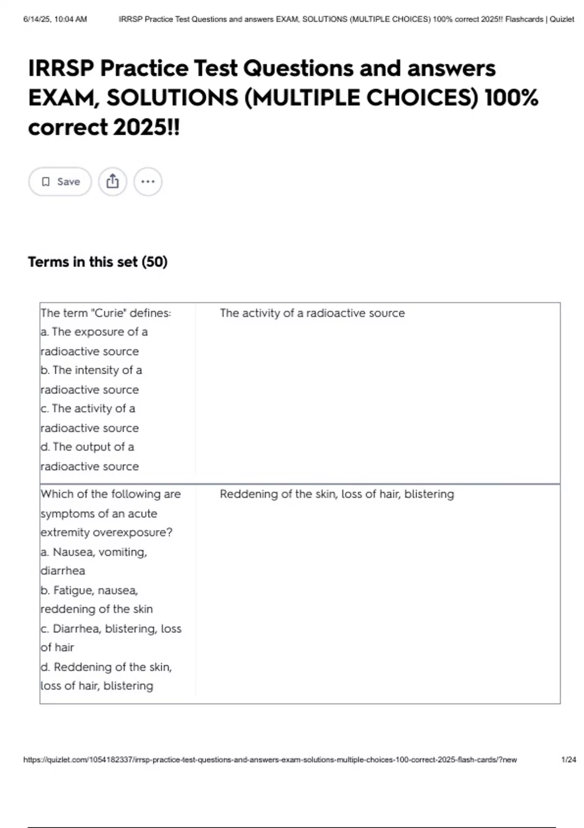 IRRSP Practice Test Questions and answers EXAM, SOLUTIONS (MULTIPLE ...