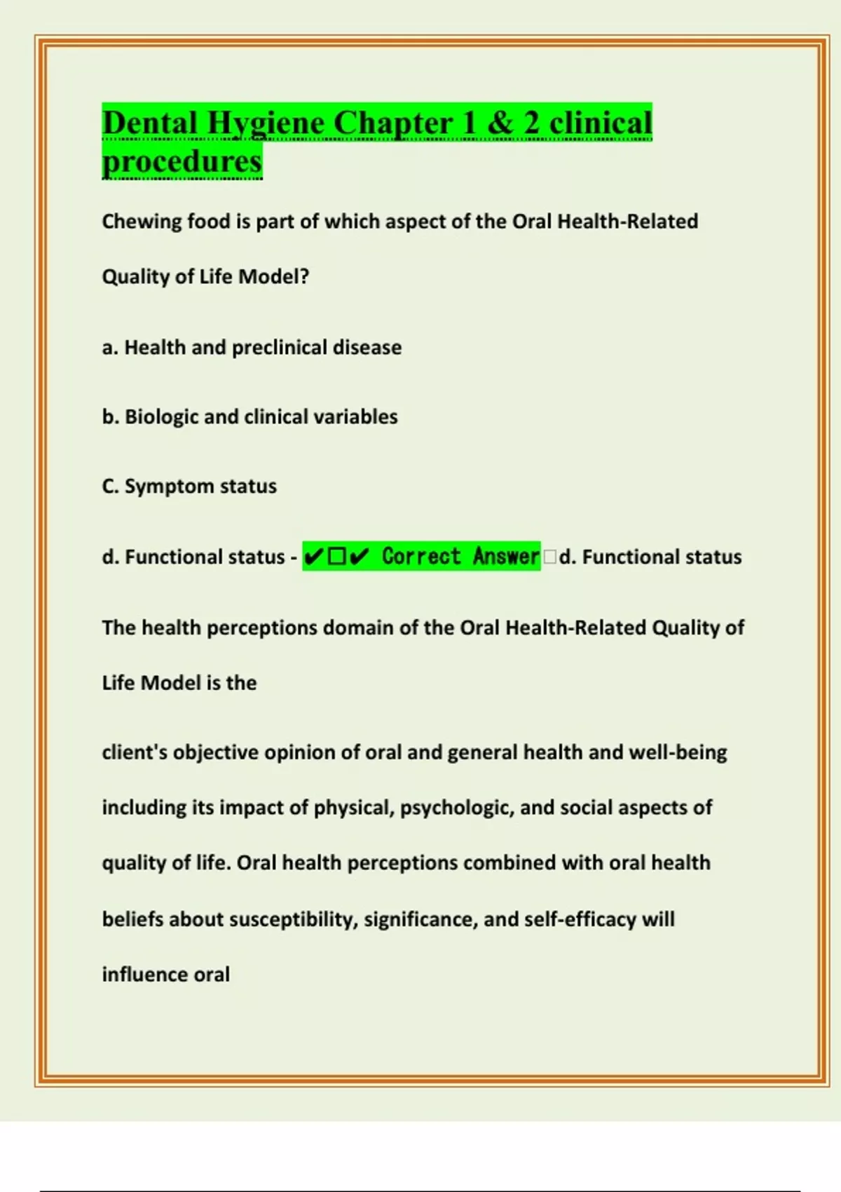 Dental Hygiene Chapter 1 & 2 clinical procedures |Exam Mastery Toolkit ...