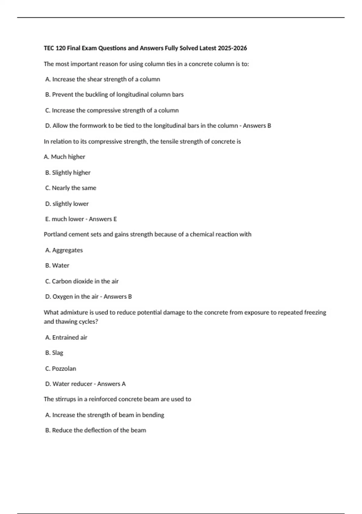 TEC 120 Final Exam Questions and Answers Fully Solved Latest - TEC 120 ...