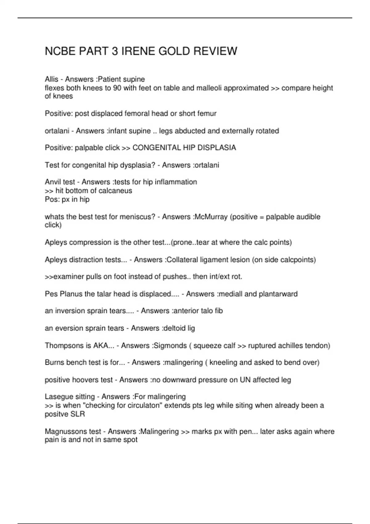 NCBE PART 3 IRENE GOLD REVIEW - IRENE GOLD - Stuvia US