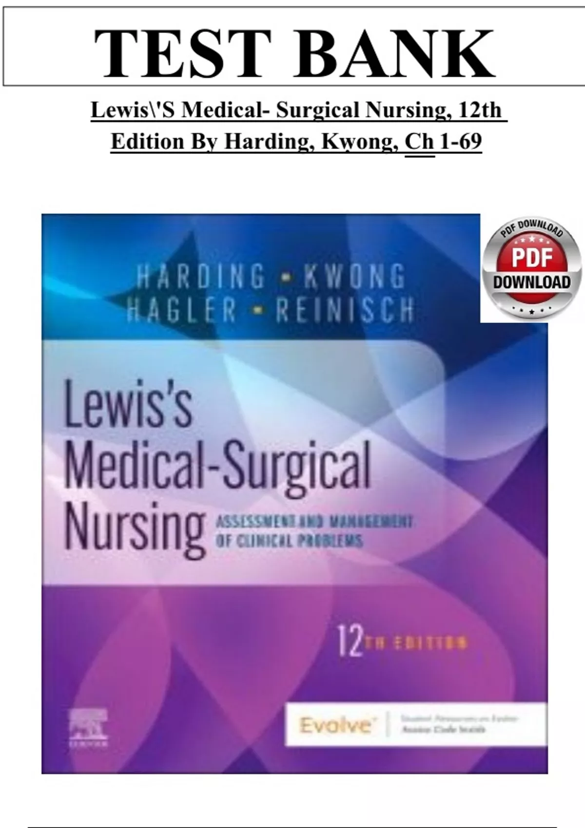 Test Bank Lewis Medical-Surgical Nursing: Assessment and Management of ...