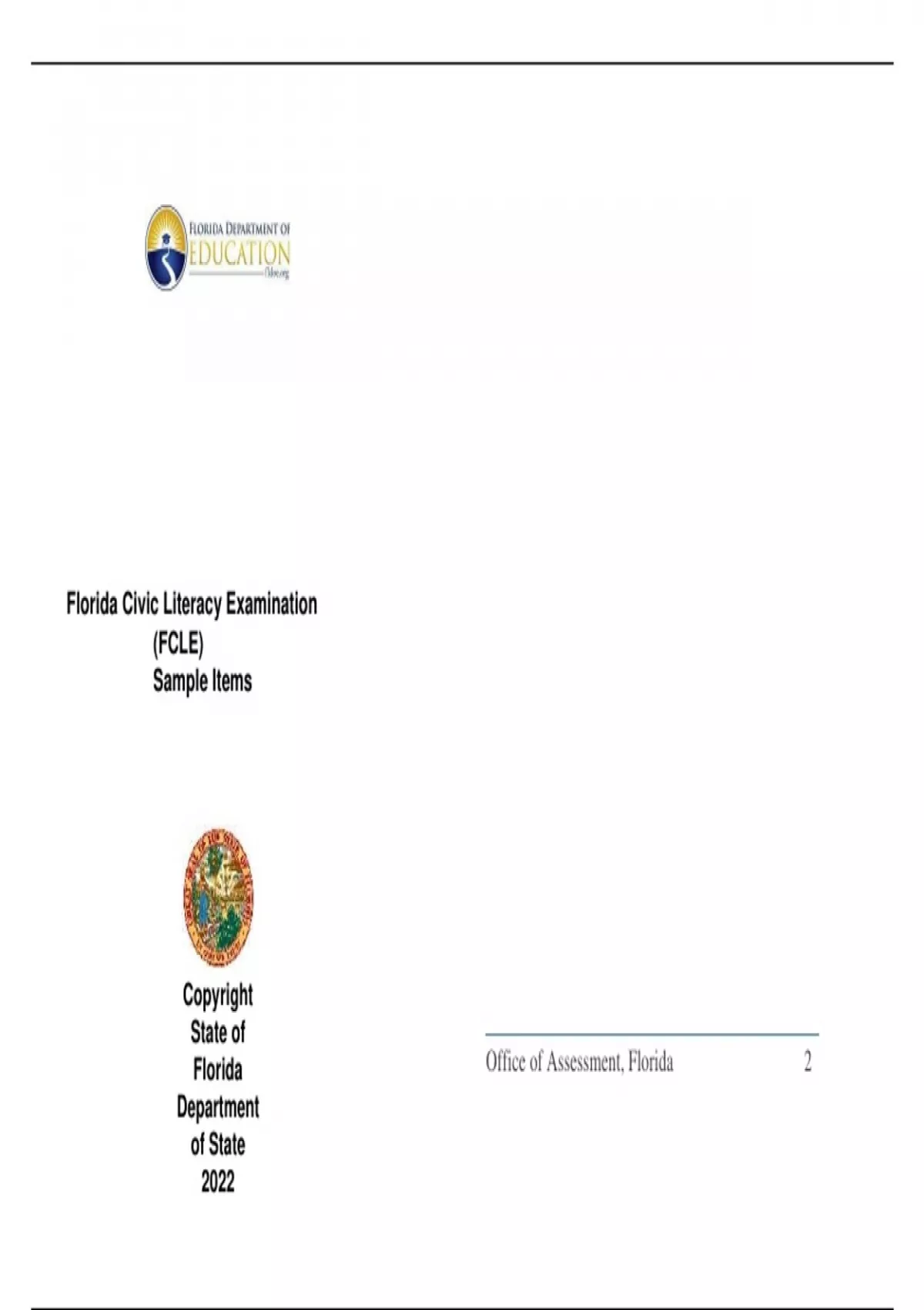 Florida Civic Literacy Examination (FCLE) – Sample Questions and ...
