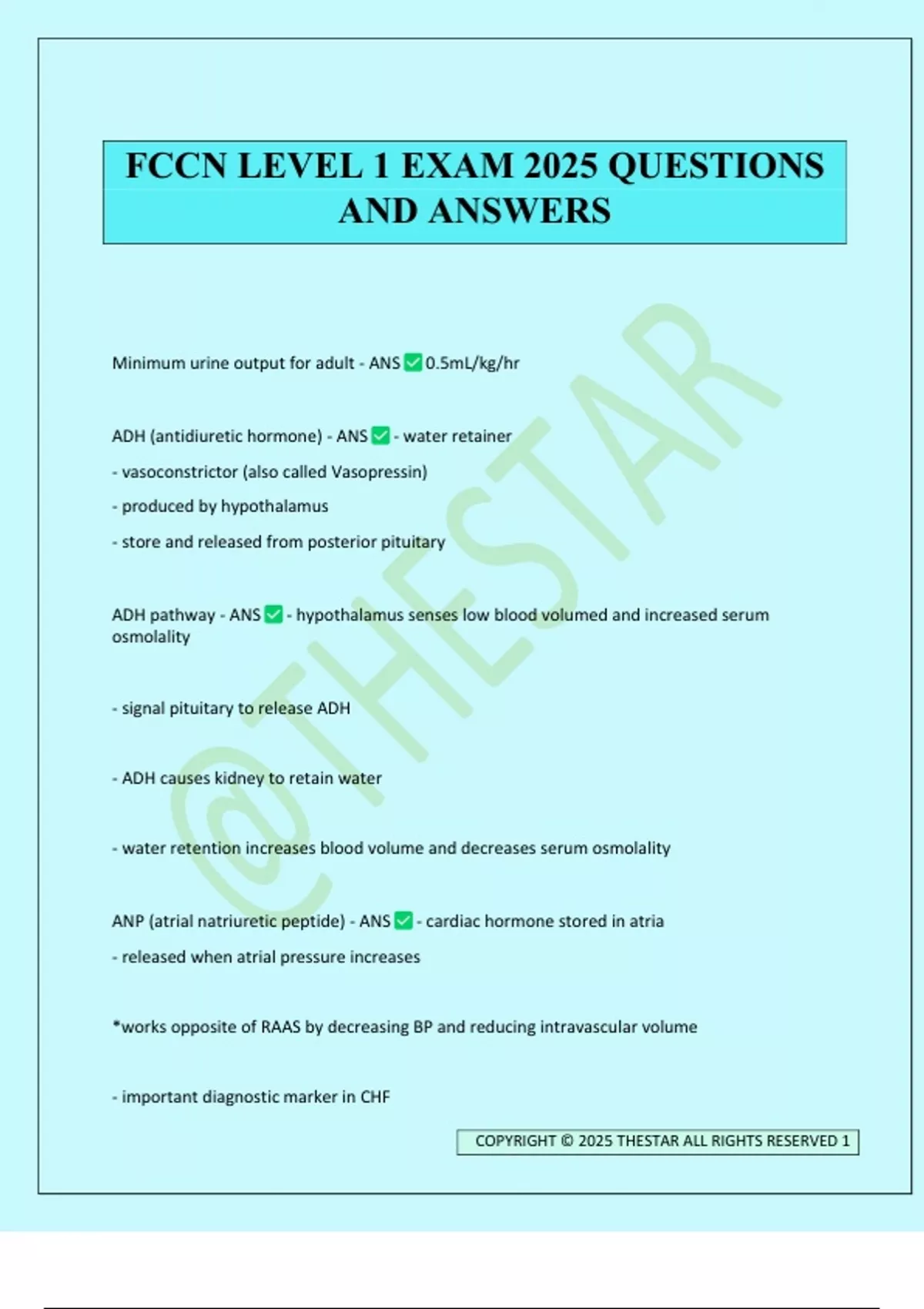 FCCN LEVEL 1 EXAM 2025 QUESTIONS AND ANSWERS - Fccn - Stuvia US