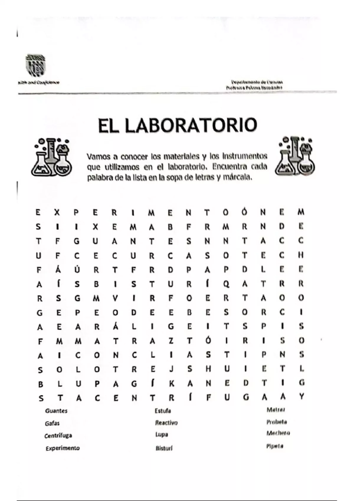 Sopa de letras - Biologia - Stuvia US