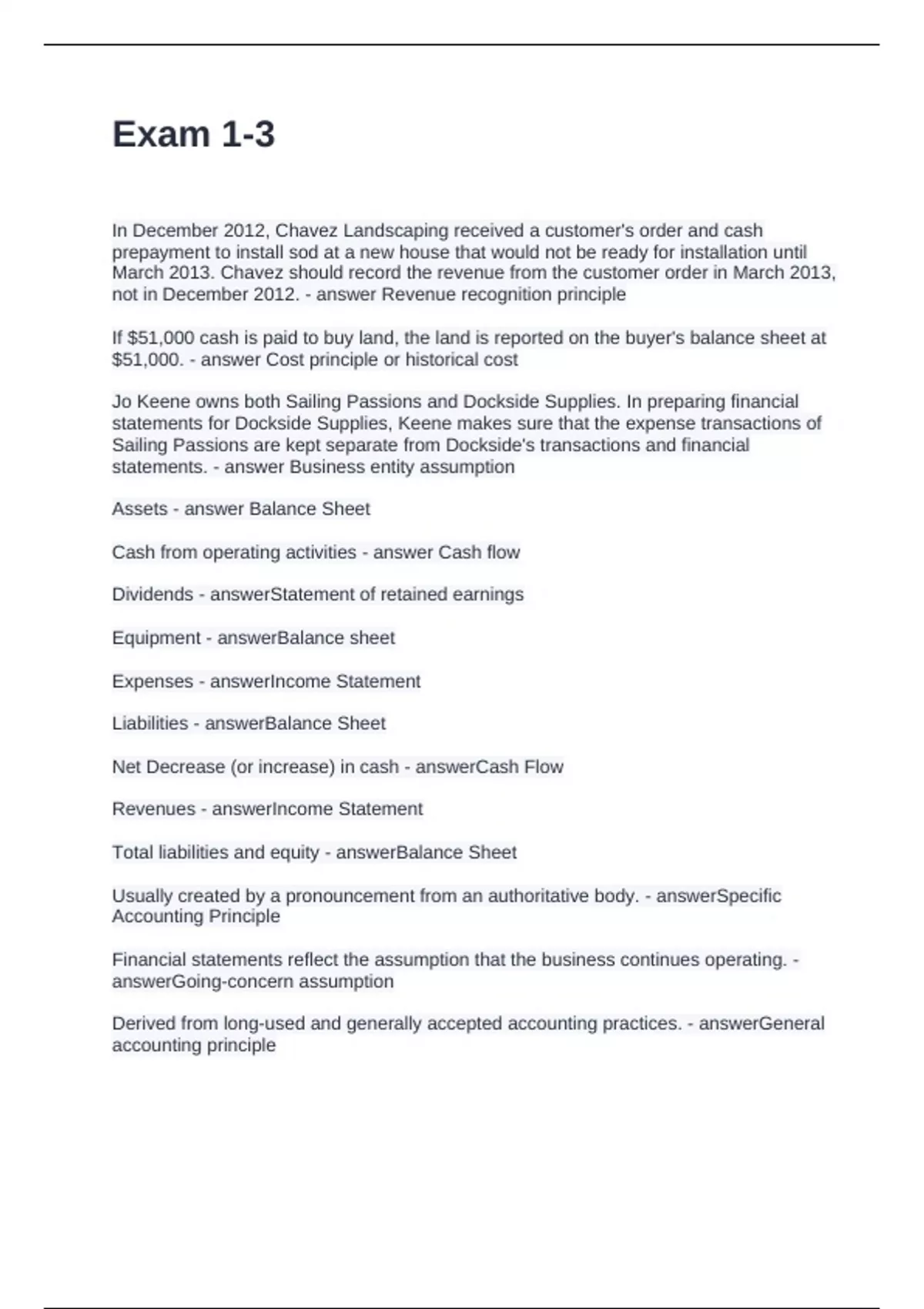 Exam 1-3. Questions and Answers 2025 - SOD - Stuvia US