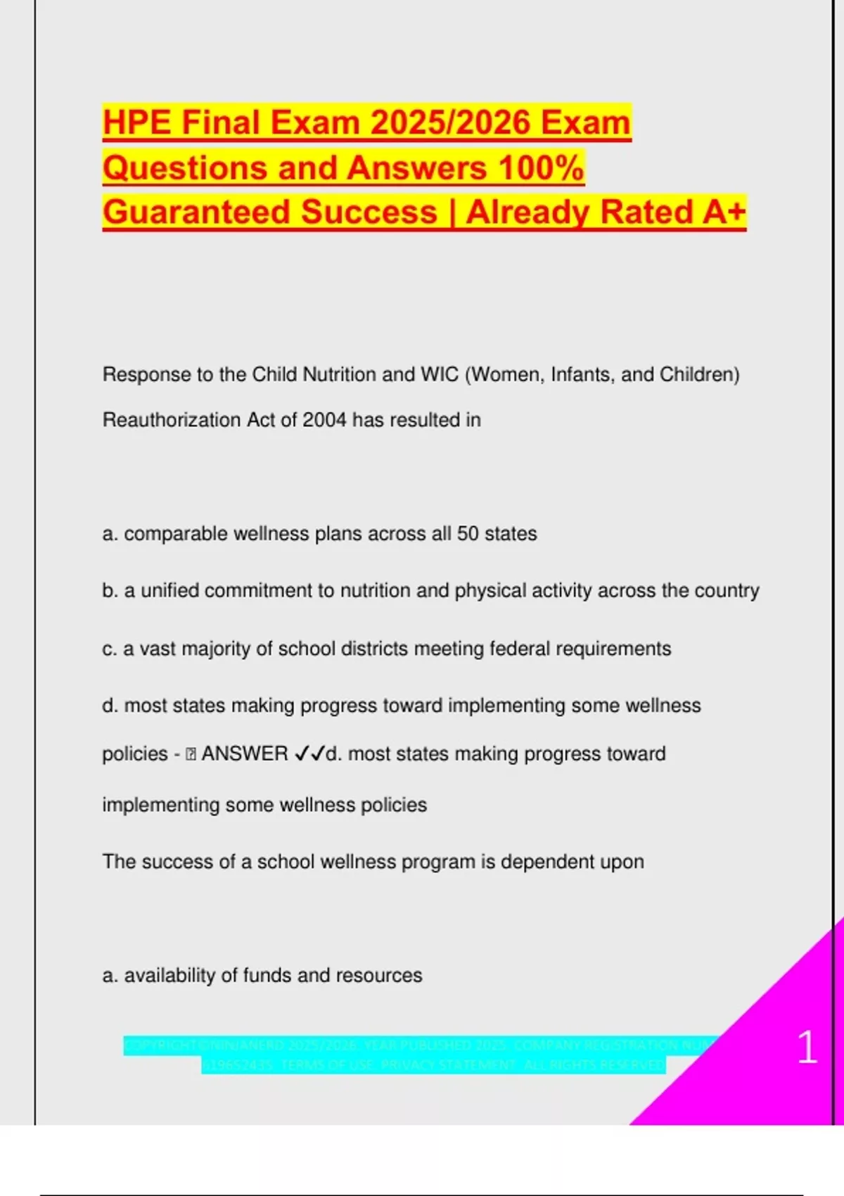 HPE Final Exam – 2025/2026 – Comprehensive Questions and Answers on ...
