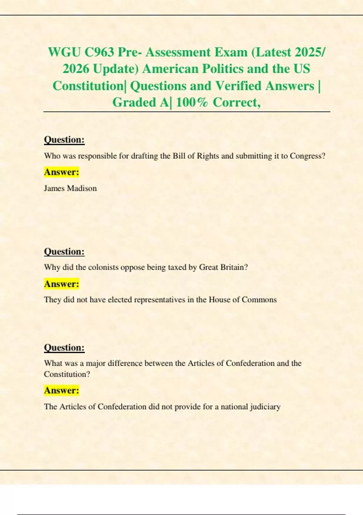 WGU C963 Objective Assessments, Quizzes,Pre-Assessments & Final Exams ...