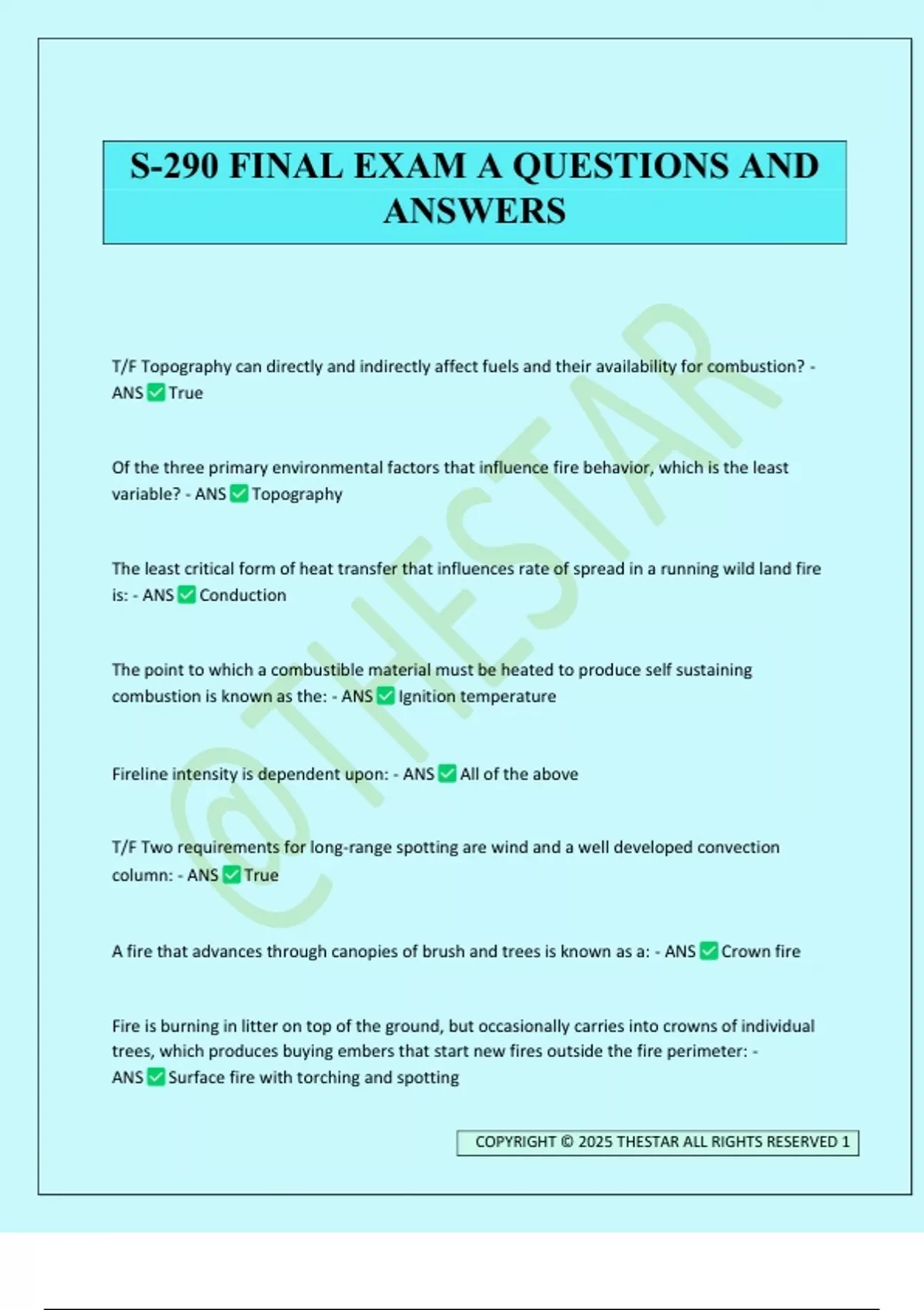 S-290 FINAL EXAM A QUESTIONS AND ANSWERS - S-290 - Stuvia US