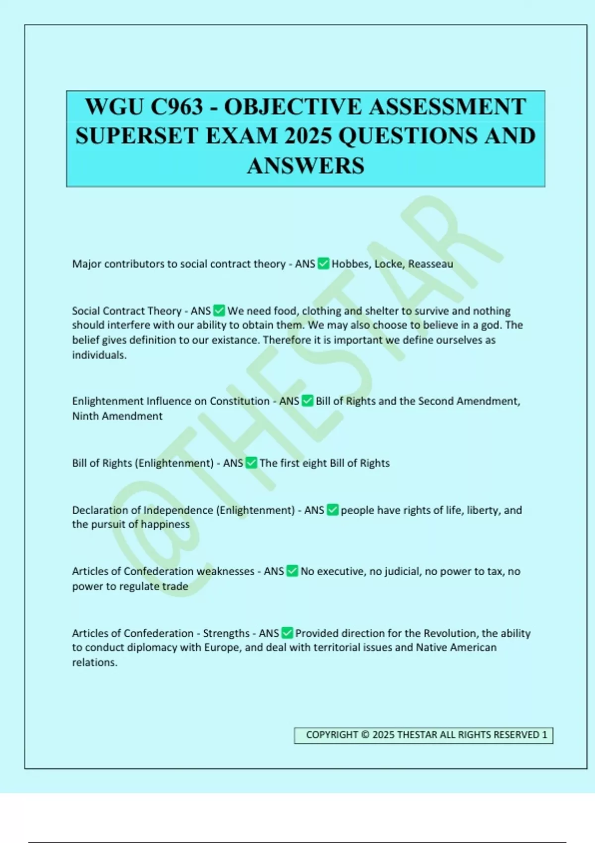 WGU C963 - OBJECTIVE ASSESSMENT SUPERSET EXAM 2025 QUESTIONS AND ...