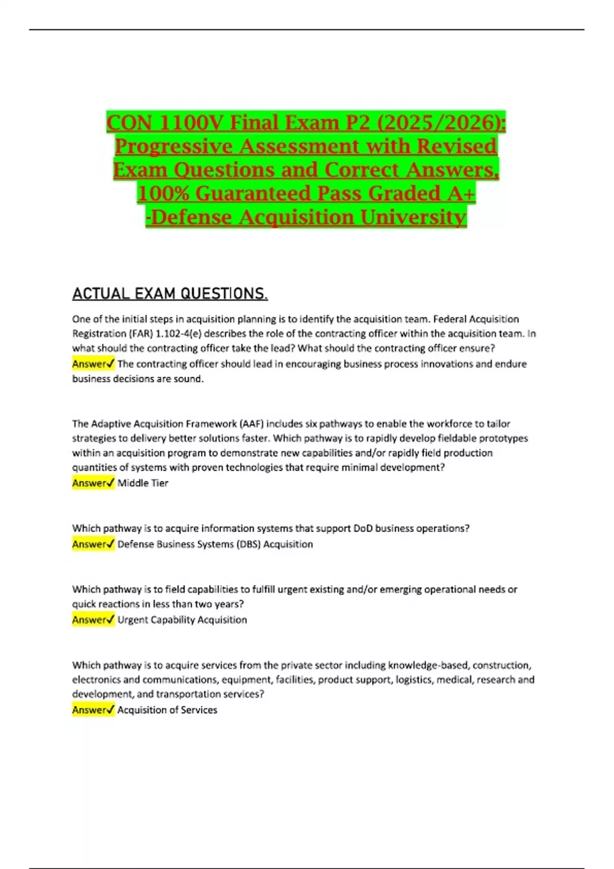 CON 1100V Final Exam P2 (2025/2026): Progressive Assessment with ...