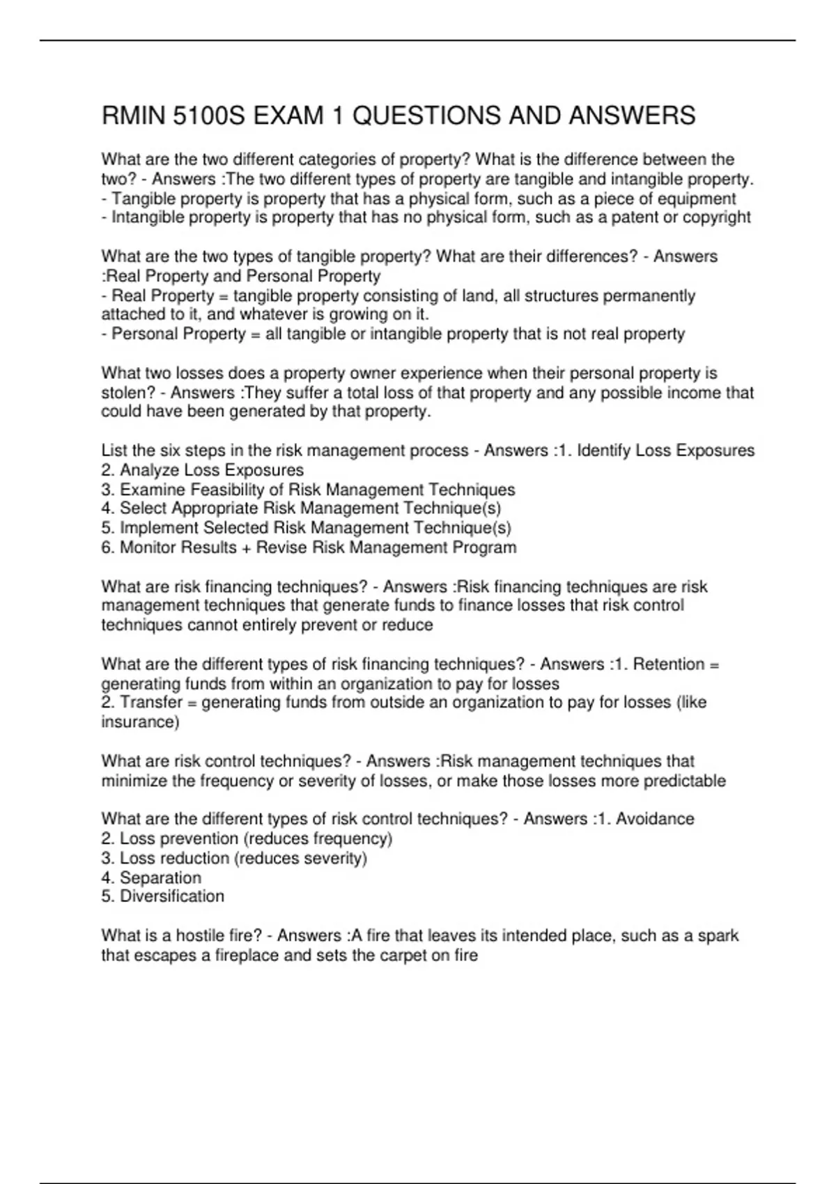 RMIN 5100S EXAM 1 QUESTIONS AND ANSWERS - RMIN 5100S - Stuvia US