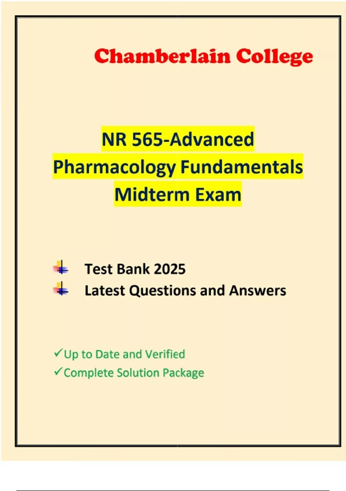 NR 565-Advanced Pharmacology Fundamentals Midterm Exam - NR 565 ...