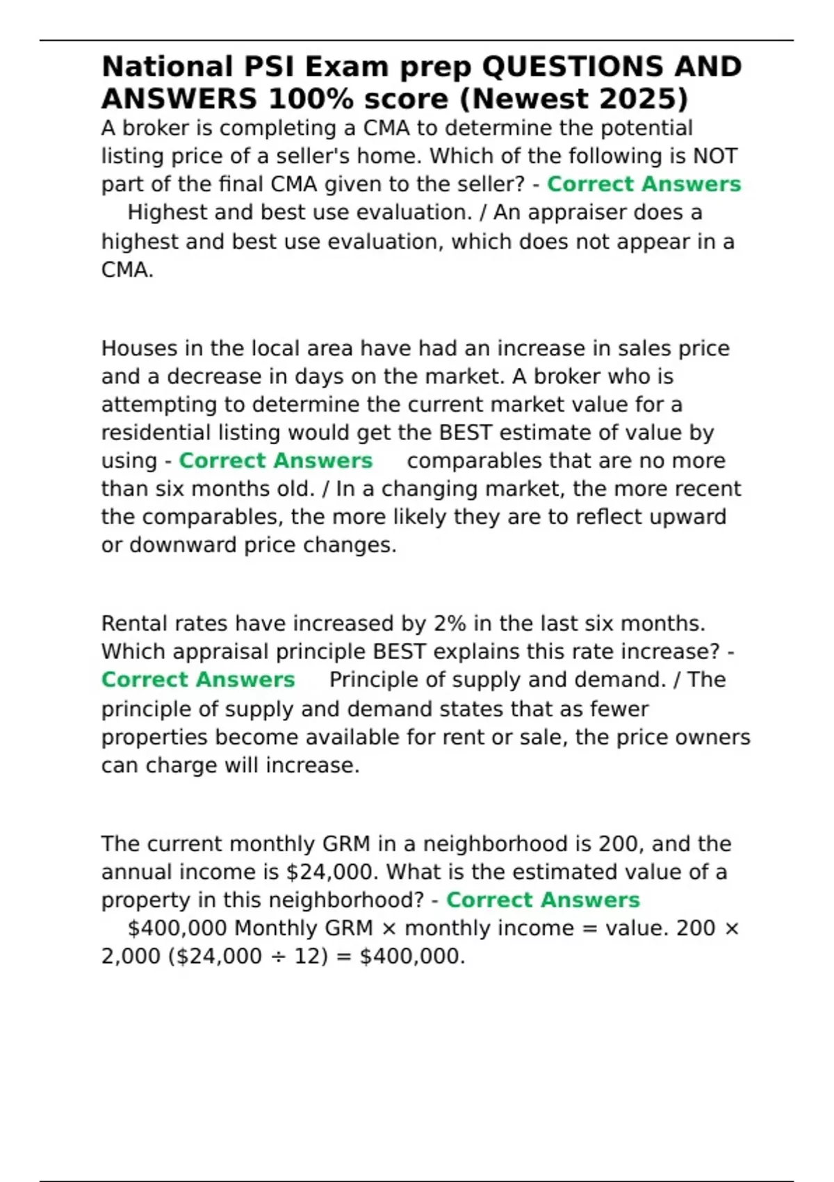 National PSI Exam prep QUESTIONS AND ANSWERS 100- score (Newest 2025 ...