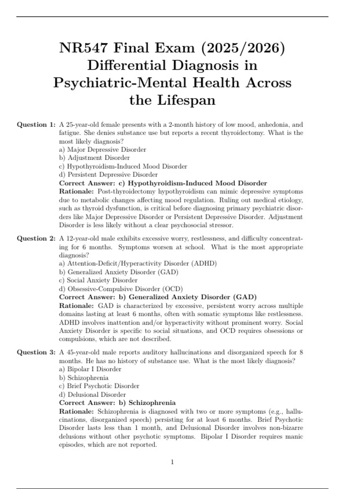 NR547 / NR 547 Midterm Exam Bundle (2025/2026) – Complete Exam Set with ...