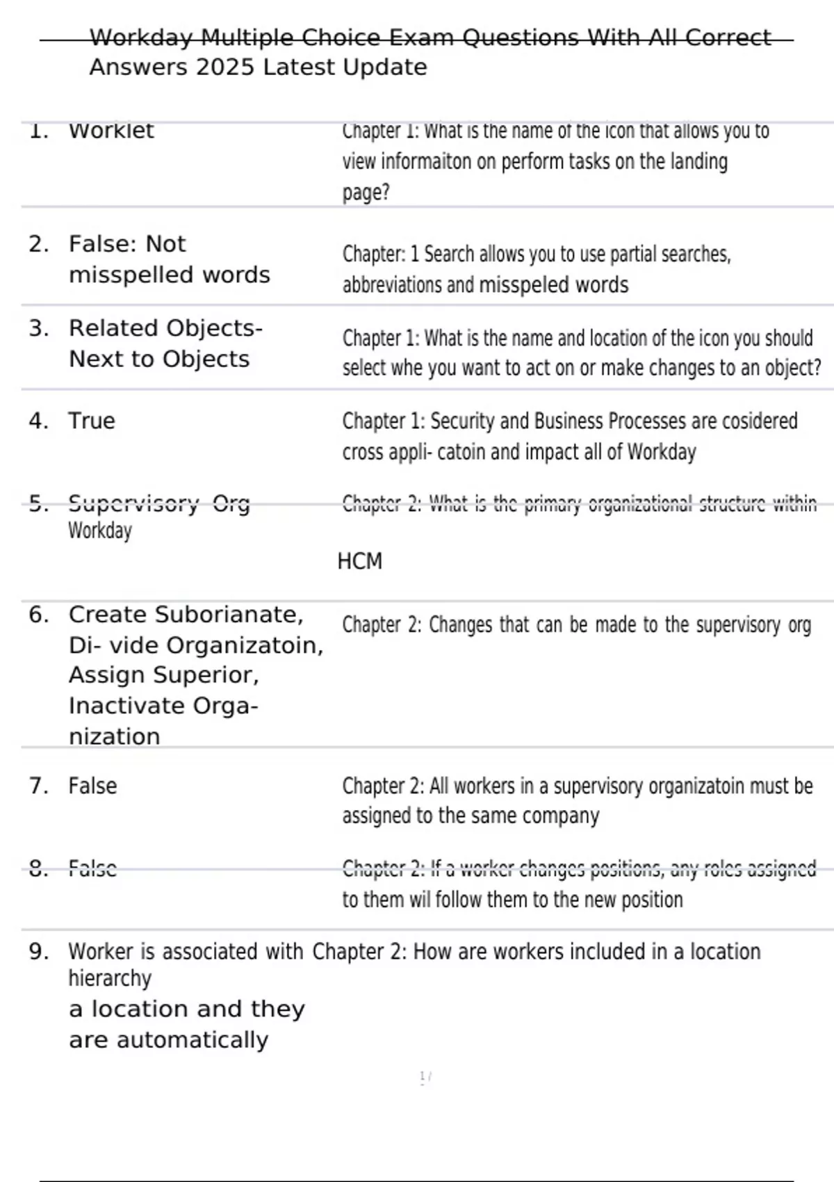 Workday Multiple Choice Exam Questions With All Correct Answers 2025 ...