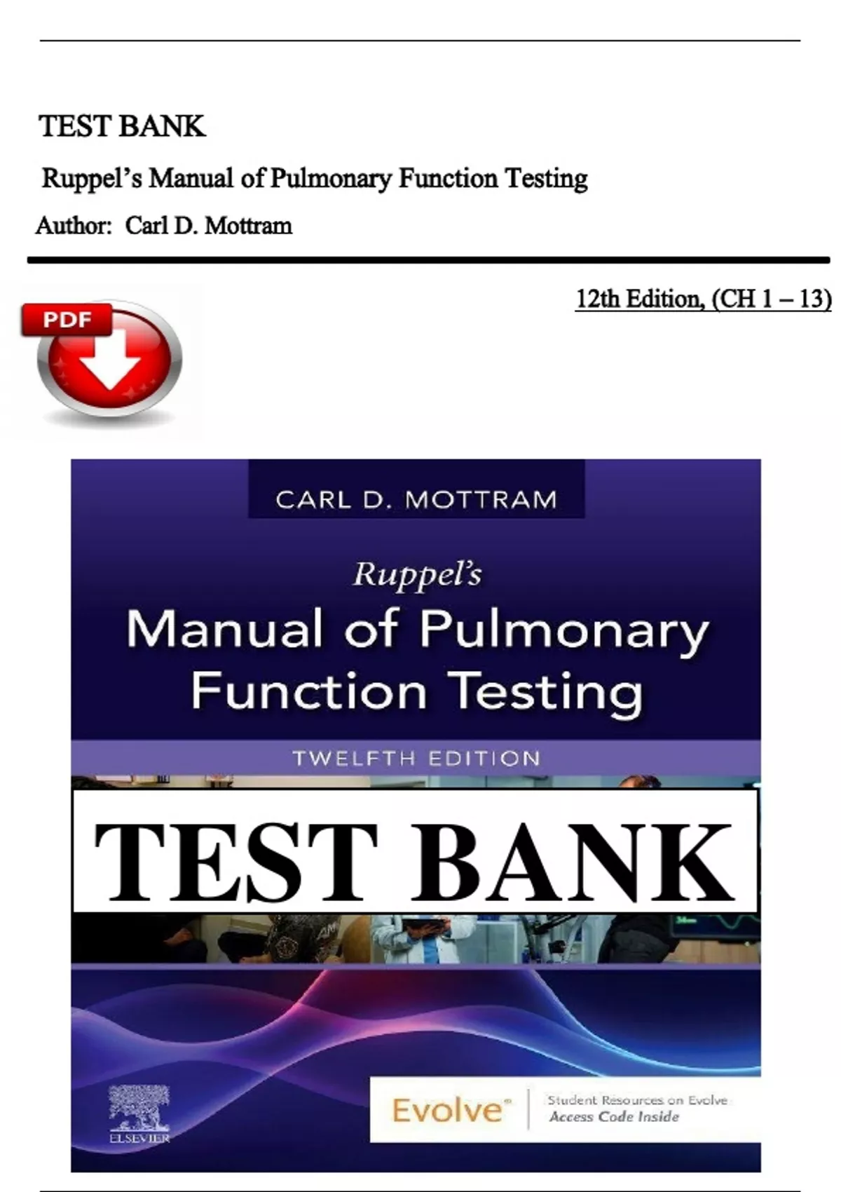 Test Bank -Ruppel's Manual of Pulmonary Function Testing, 12th Edition ...