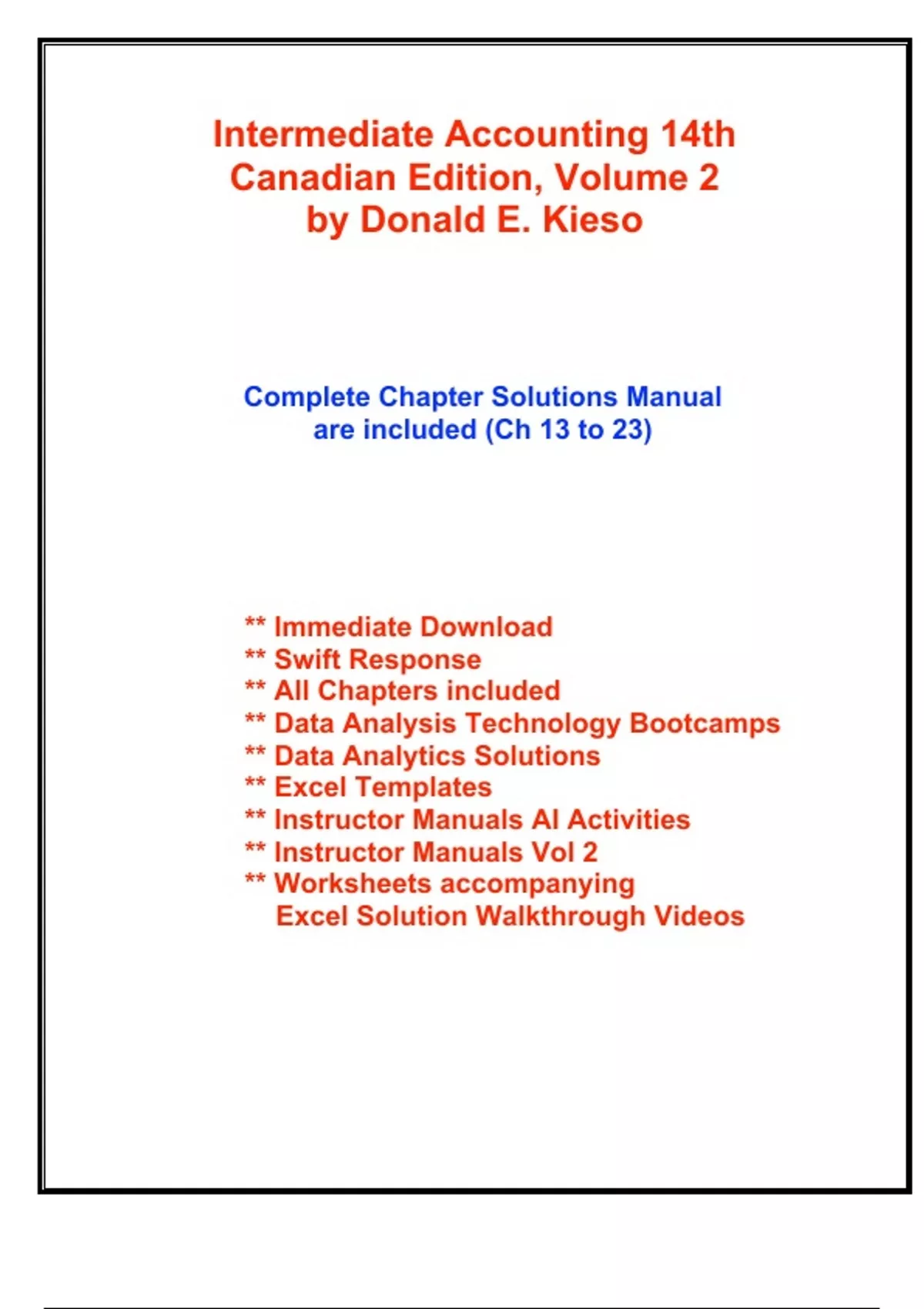 Solutions For Intermediate Accounting 14th Canadian Edition Volume 2
